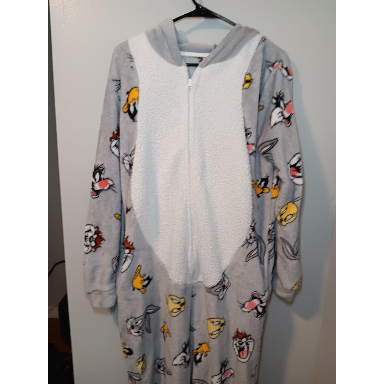 Looney Tunes Bugs Bunny One Piece Pajamas Size Large... - Depop