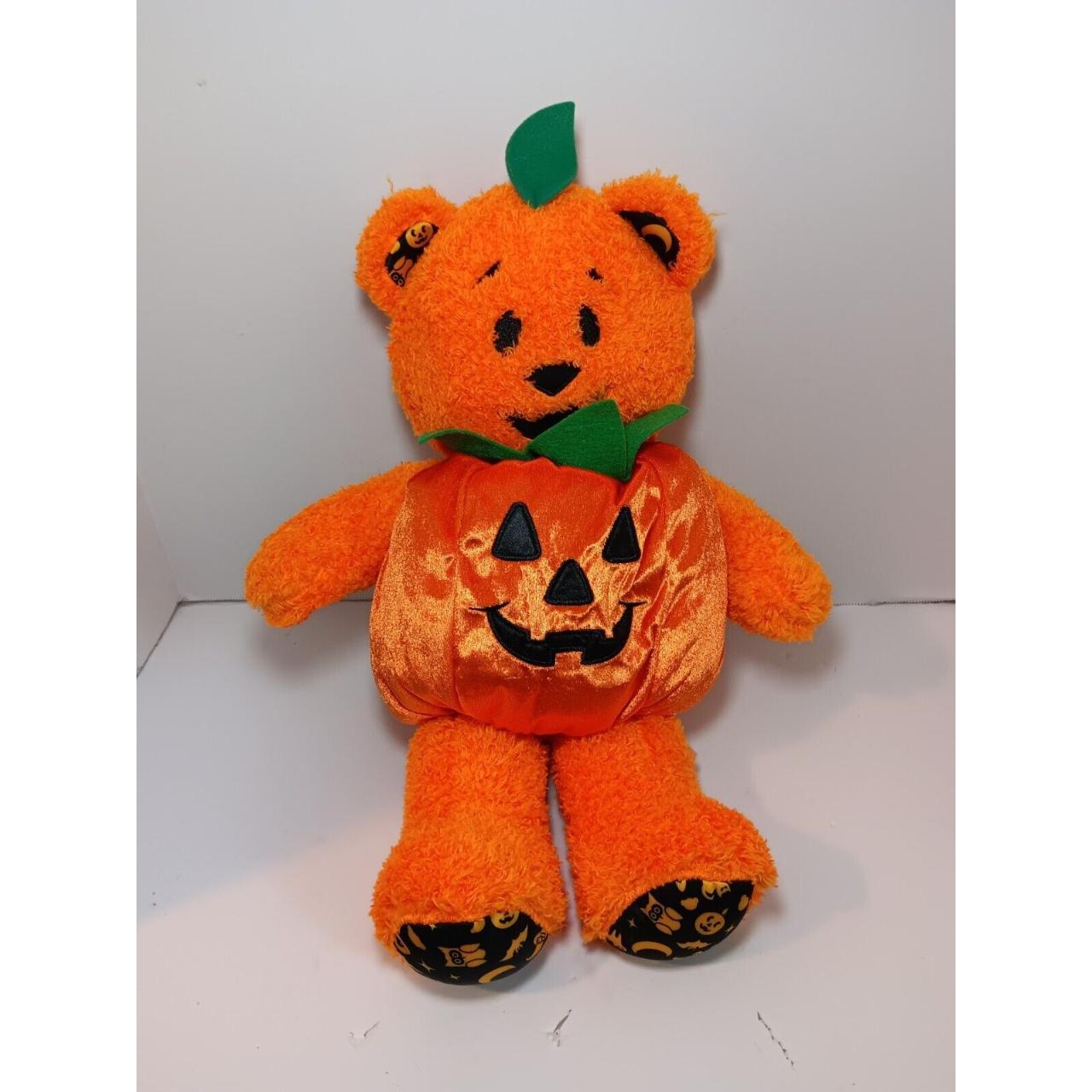 Build a Bear Pumpkin Glo Bear 17" Light-Up Halloween... - Depop