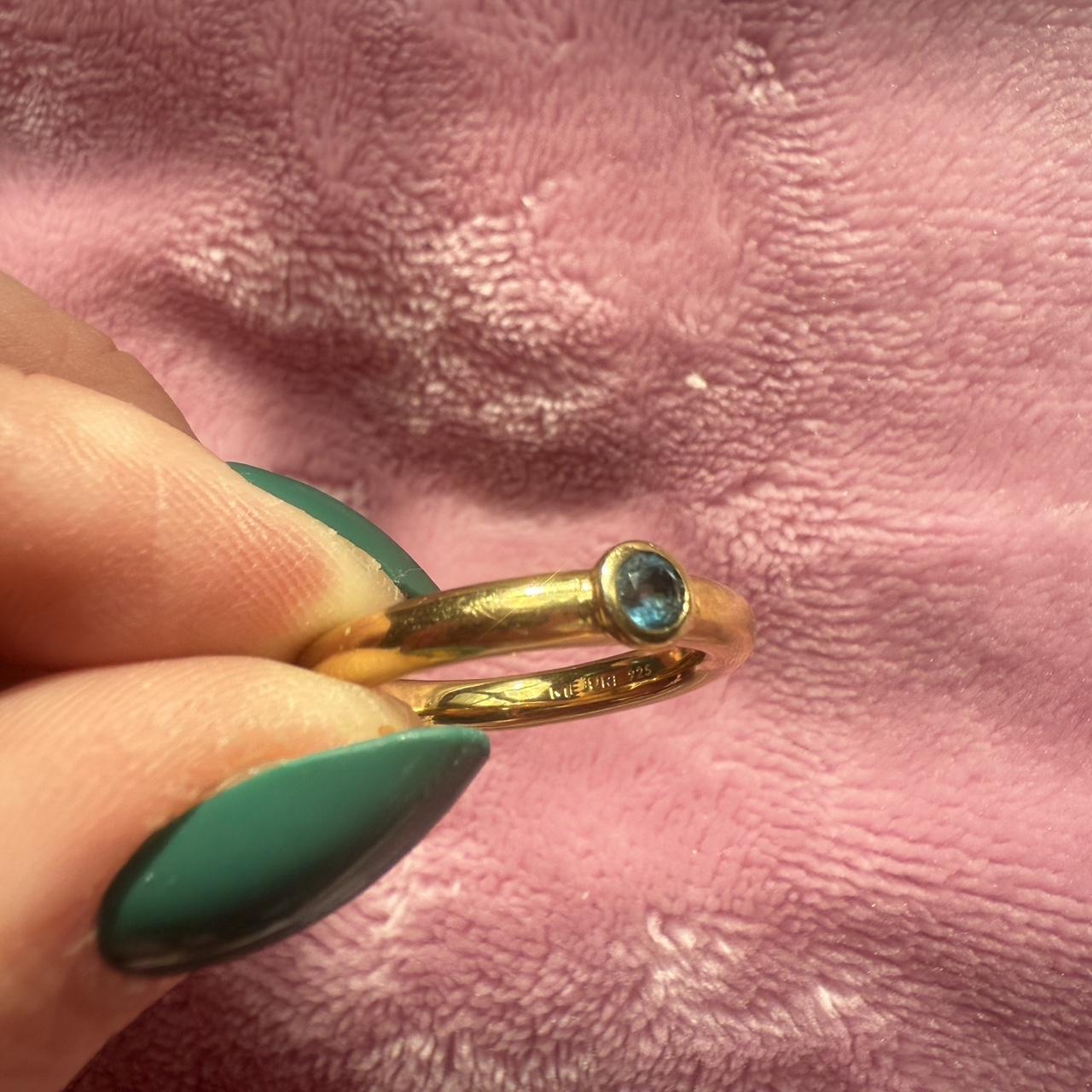 Mejuri Gemstone Tube Ring- Size 8 US 18K Gold... | Depop