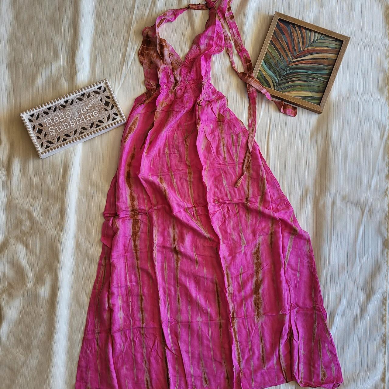 Women tie neck Maxi dress One size Bust 32-40... - Depop