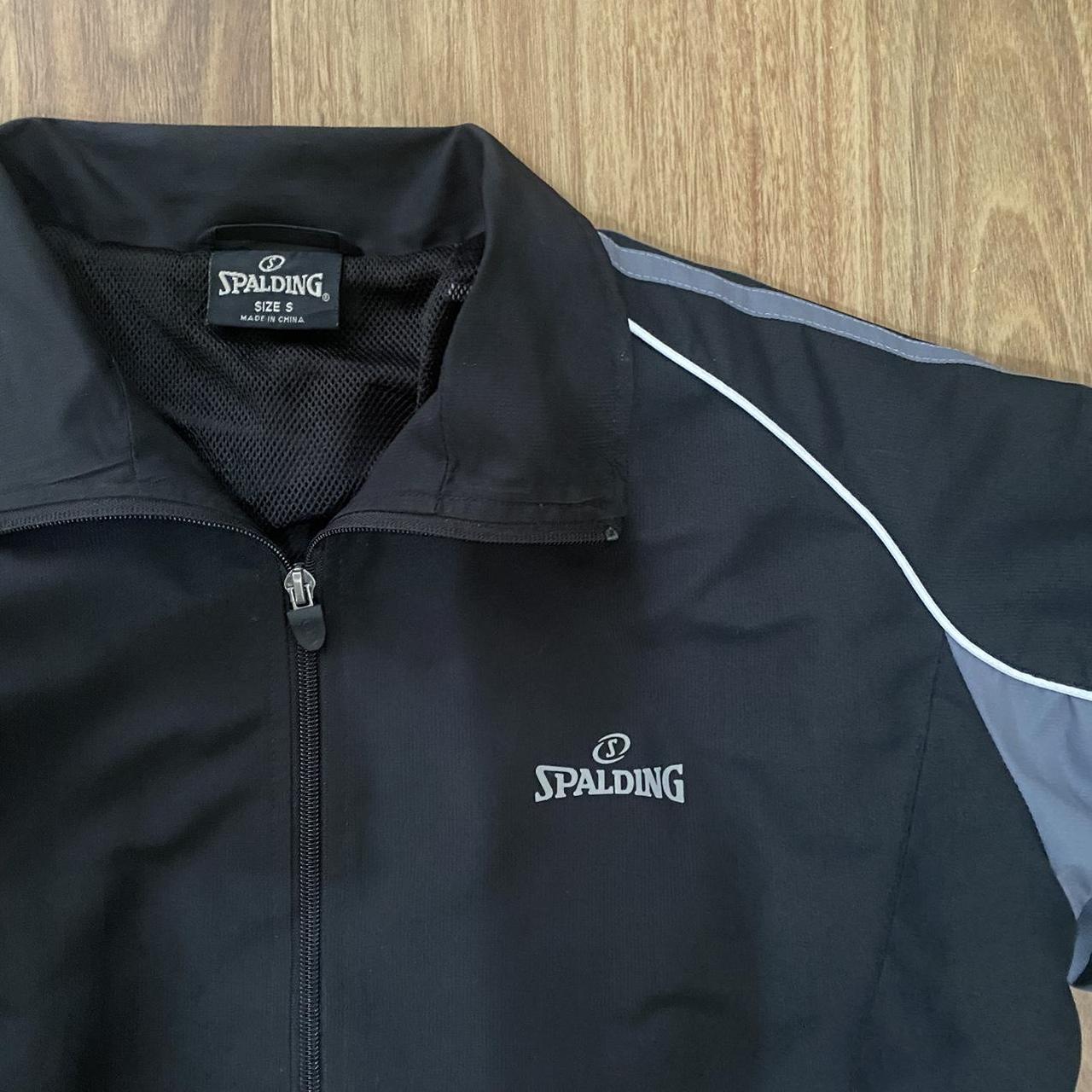 Spalding vintage black and grey track jacket. Great... - Depop