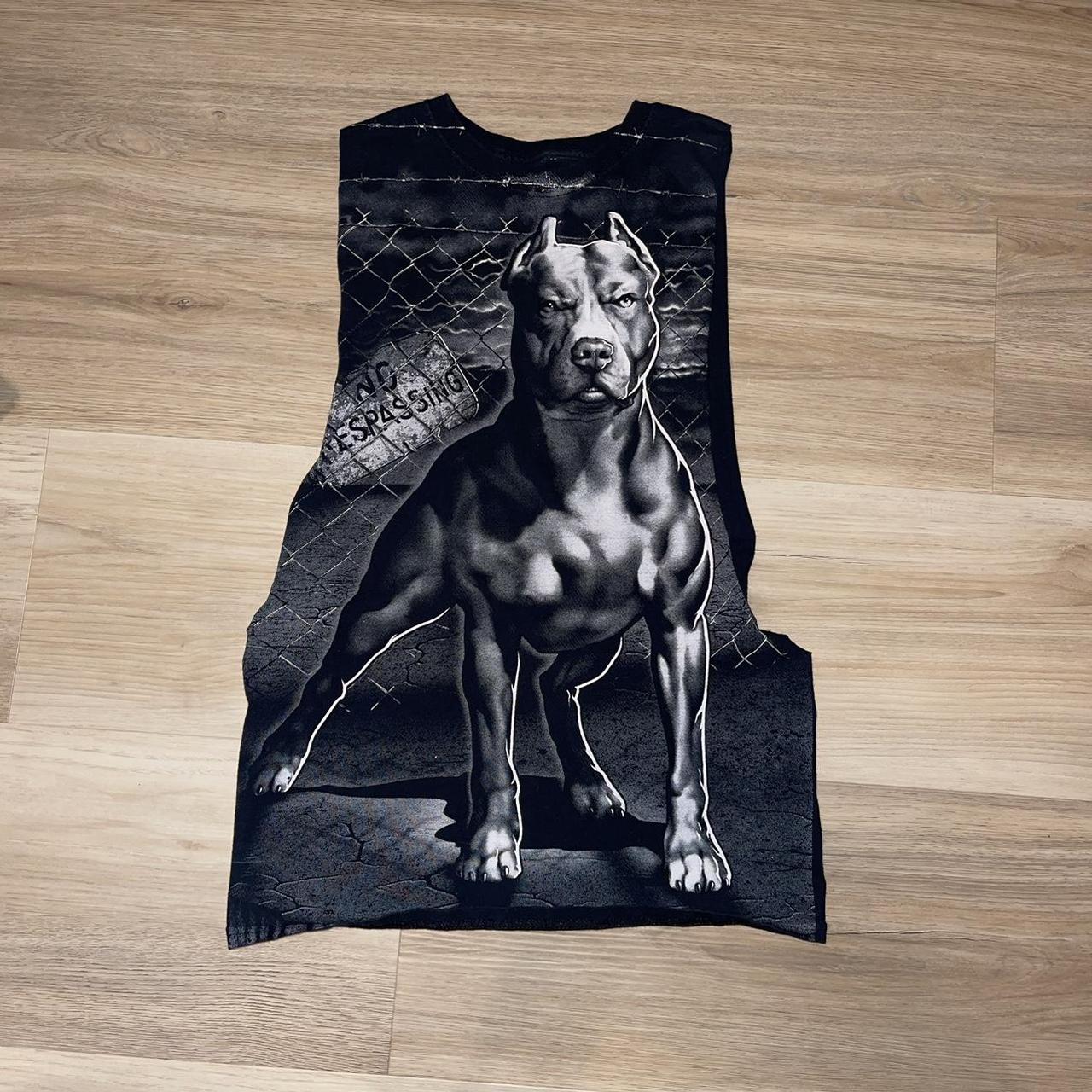 Super dope full print Pitbull cutoff for the avid... - Depop