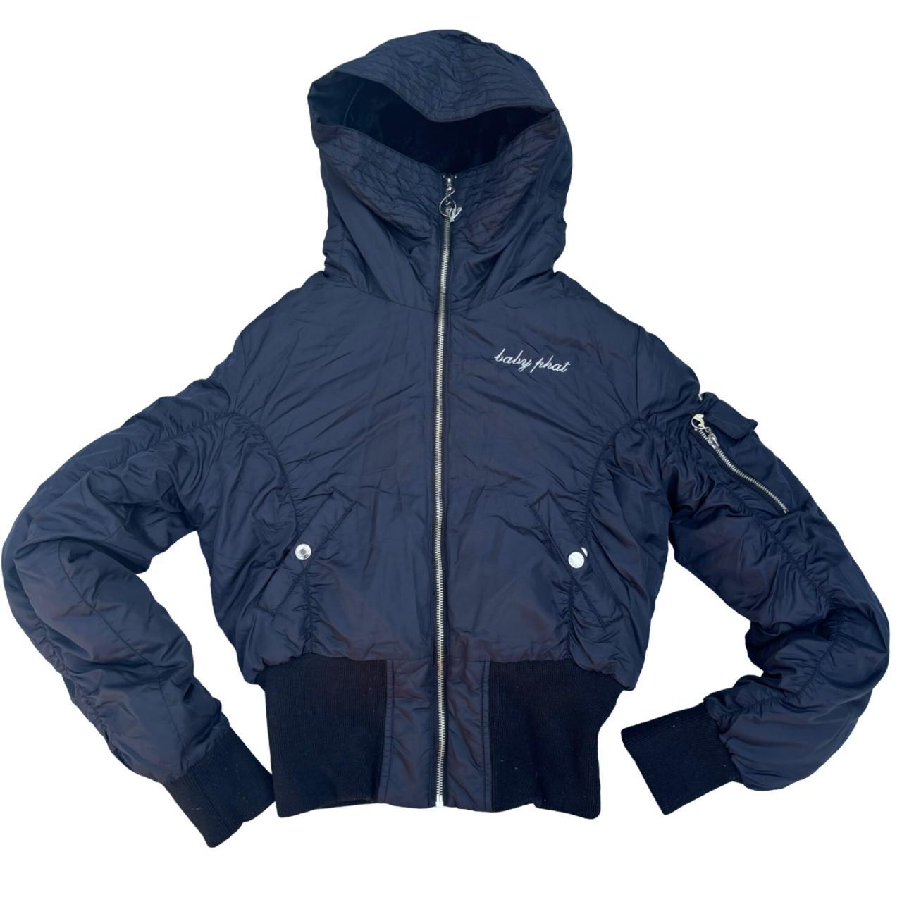 Baby Phat Hooded Puffer Jacket Size Small Black Big... - Depop