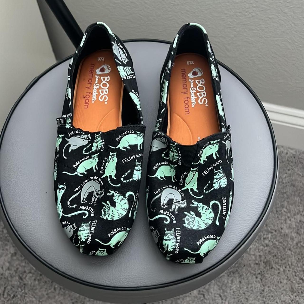 Black, gray, and green Cat Bobs shoes. Size 6. - Depop
