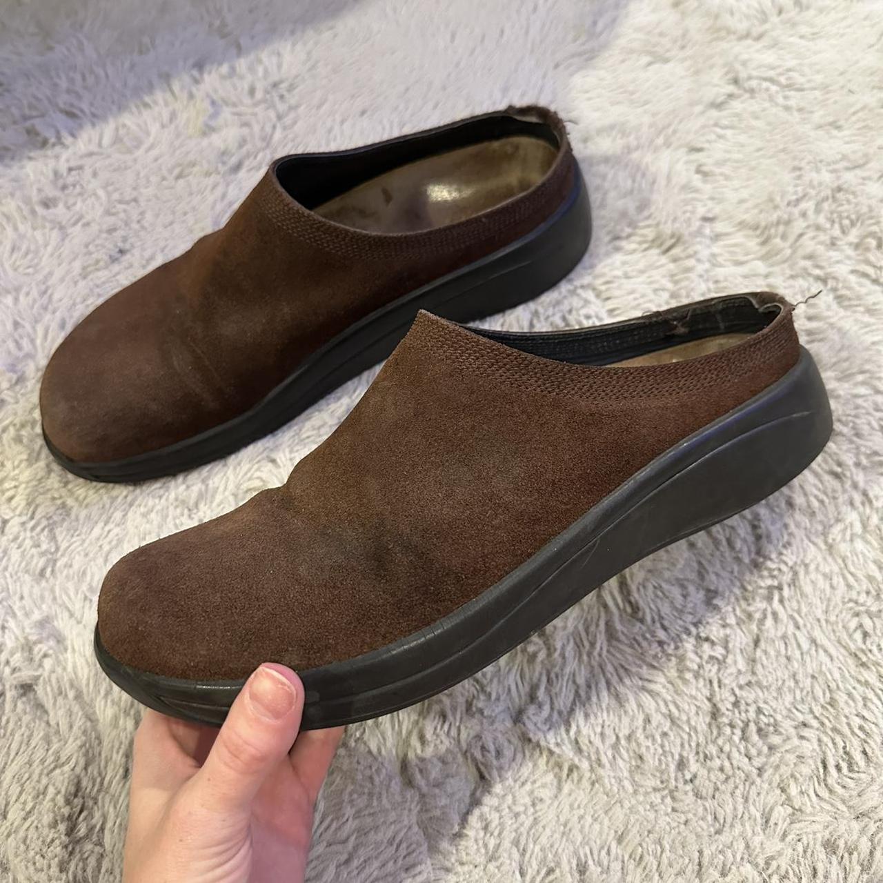Birkenstock Tatami Brown Suede Slip On Clogs Shoes... - Depop