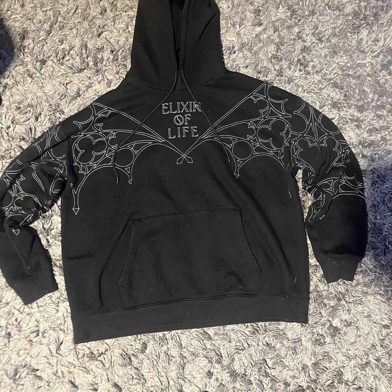Black and white Elixir of Life hoodie y2k - Depop
