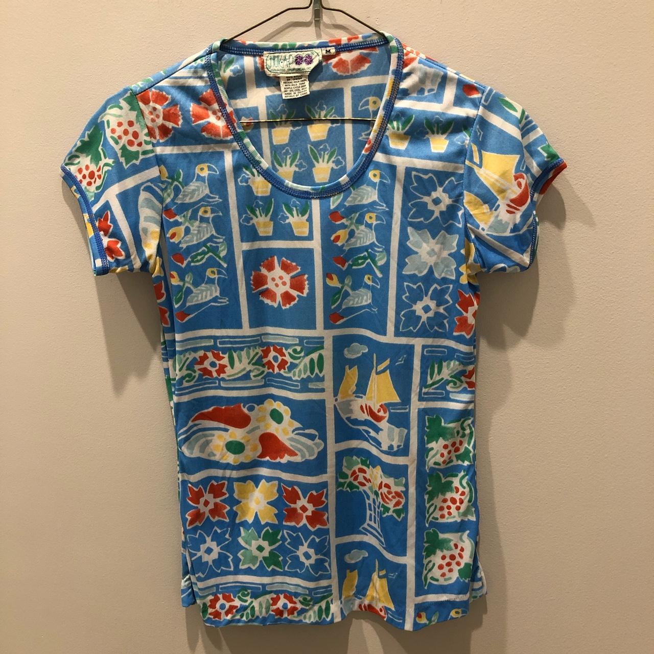 Vintage 70s Hukapoo Girl’s Short Sleeve Colorful... - Depop