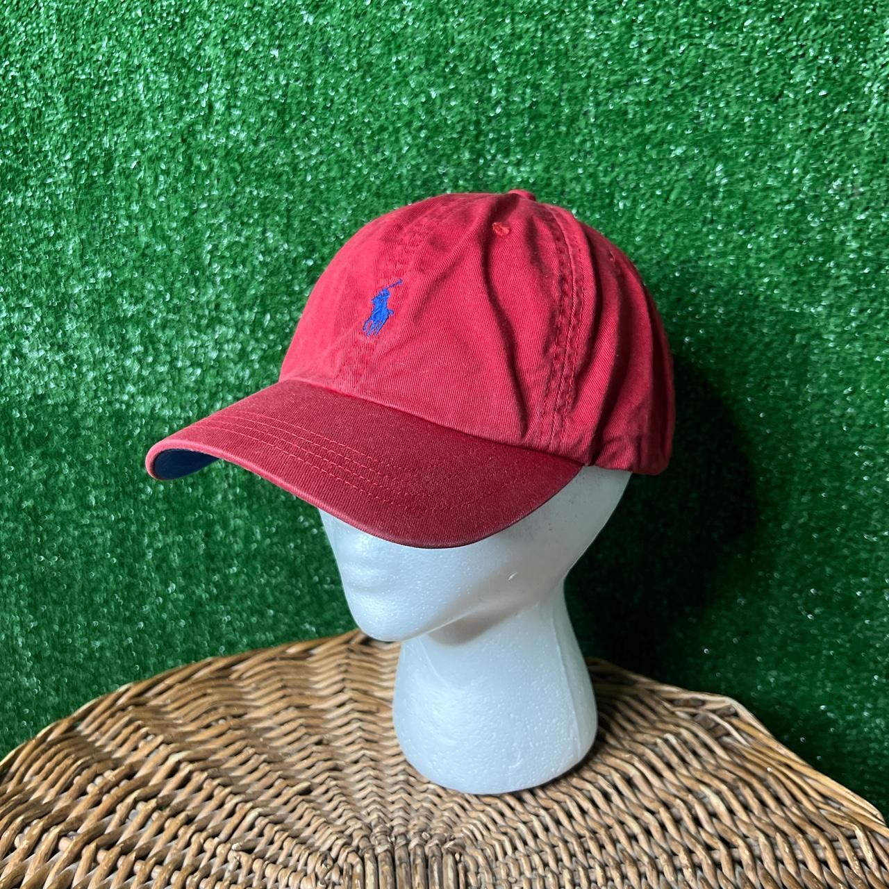 Polo Ralph Lauren Mens Hat Ball Cap Red Leather... - Depop