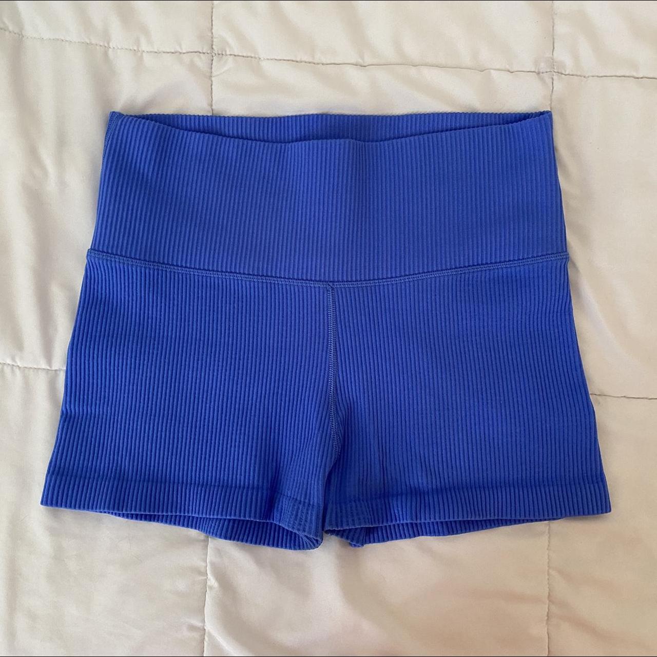 Aerie Women's Blue and Navy Shorts | Depop