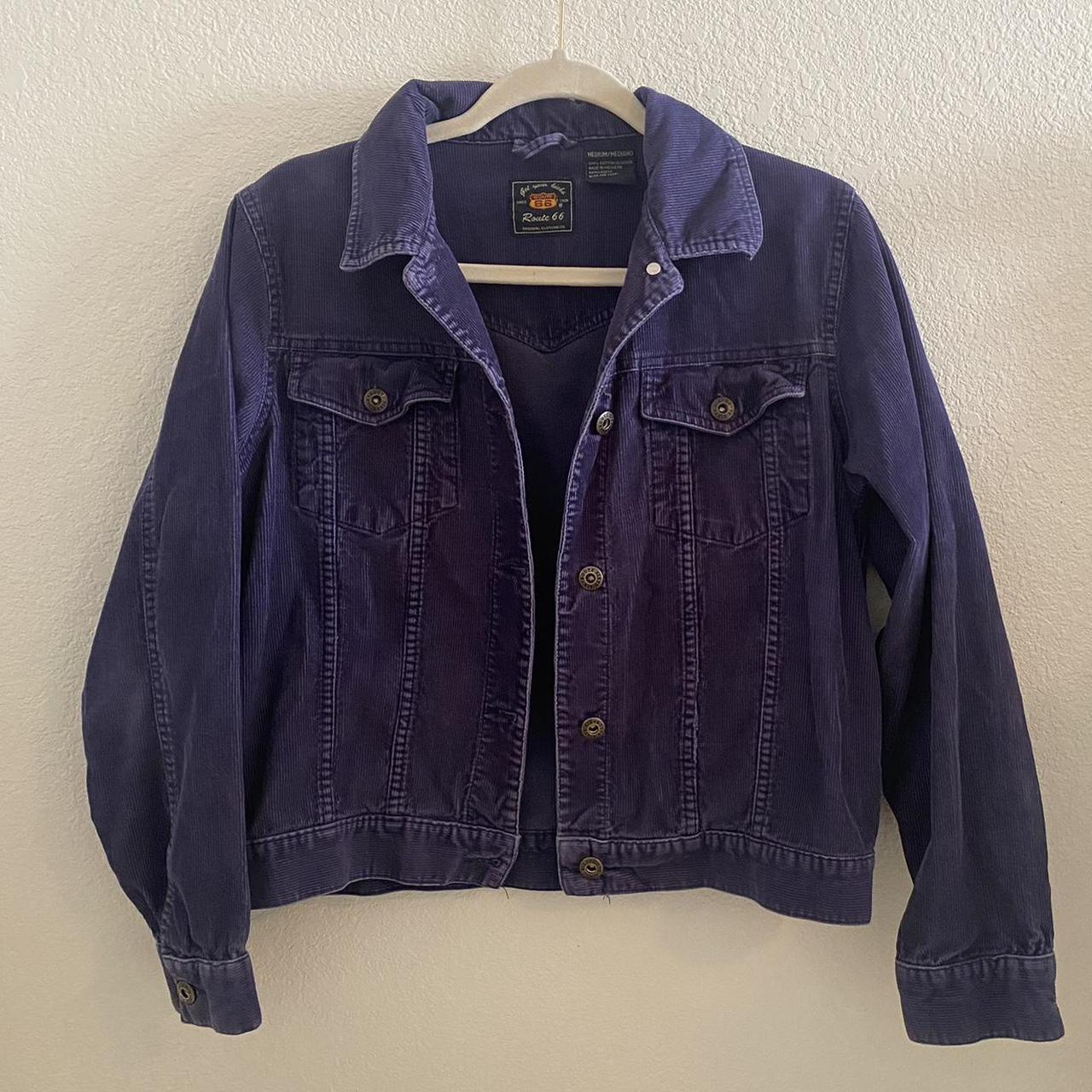 Vintage Purple Corduroy Jacket Purpley blue... - Depop