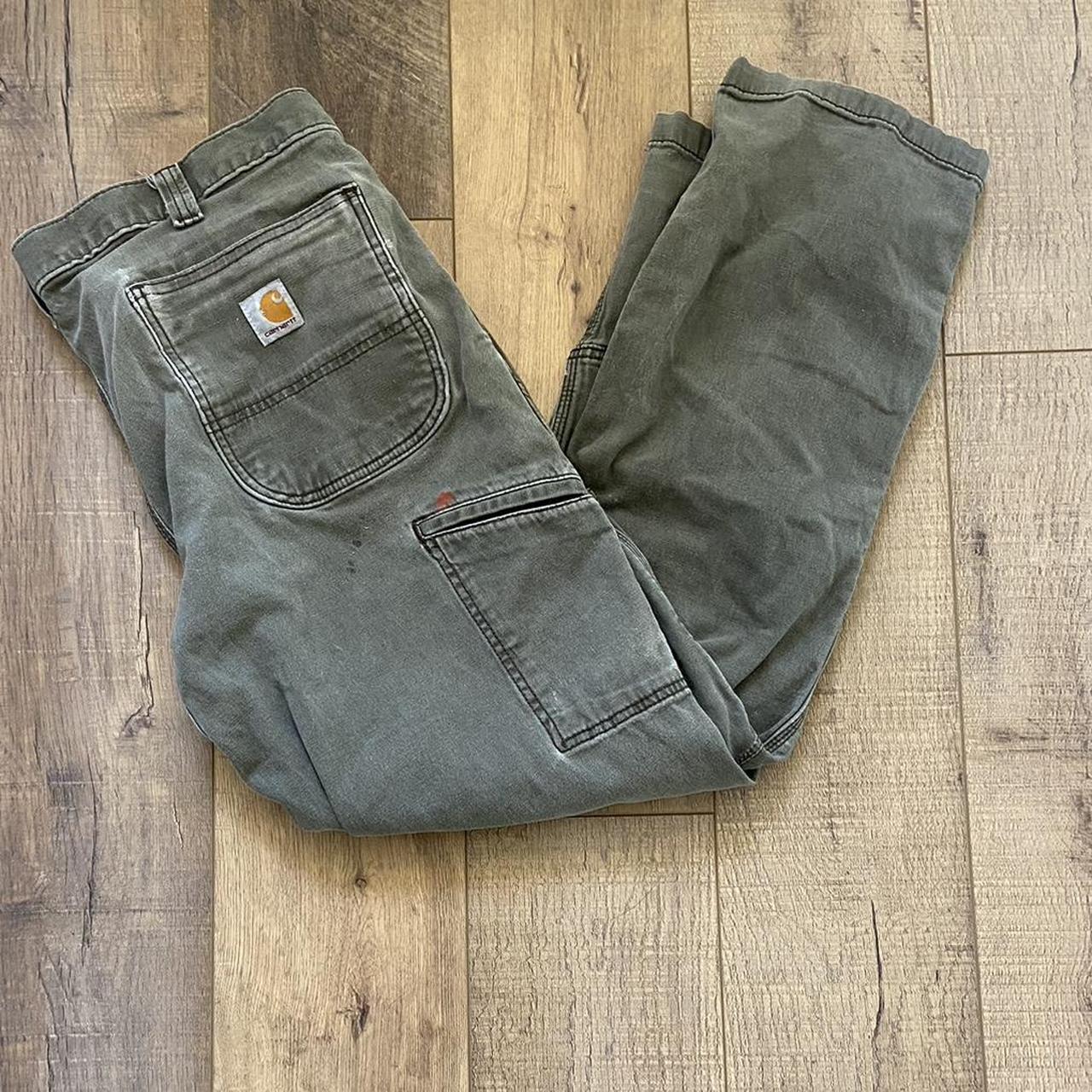 - Vintage Green Carhartt Double Knees - 36x30... - Depop