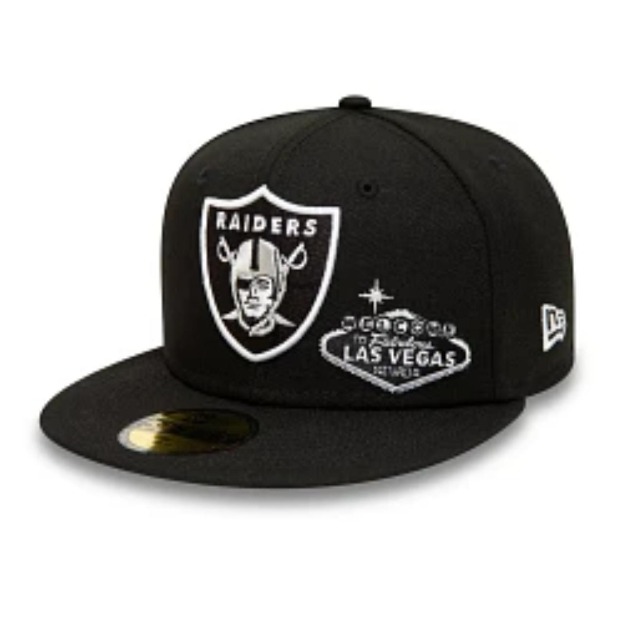 LAS VEGAS RAIDERS WHITE & BLACK 59FIFTY Fitted... - Depop