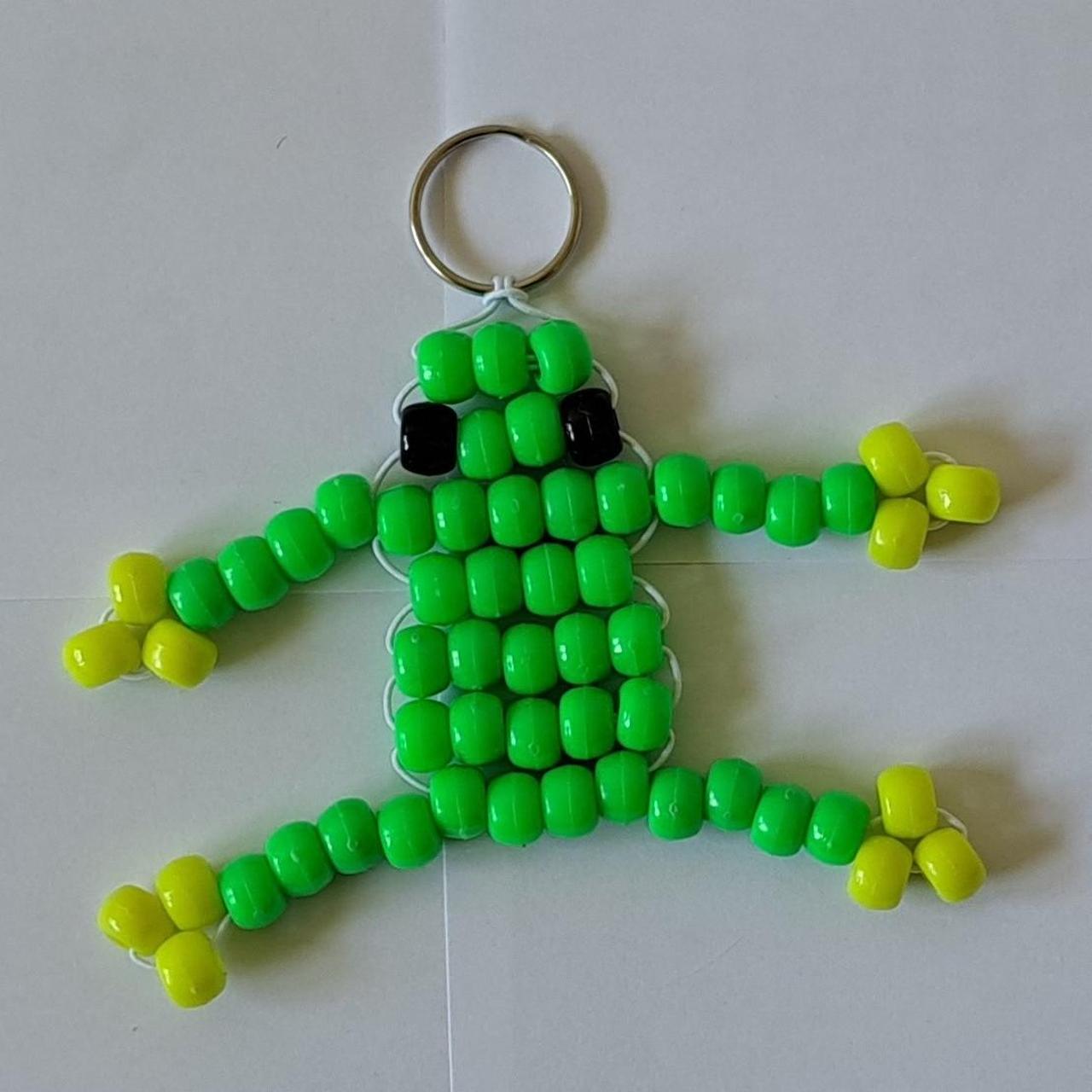 Hand-Made 'Green' Kandi Frog Keychain - Depop