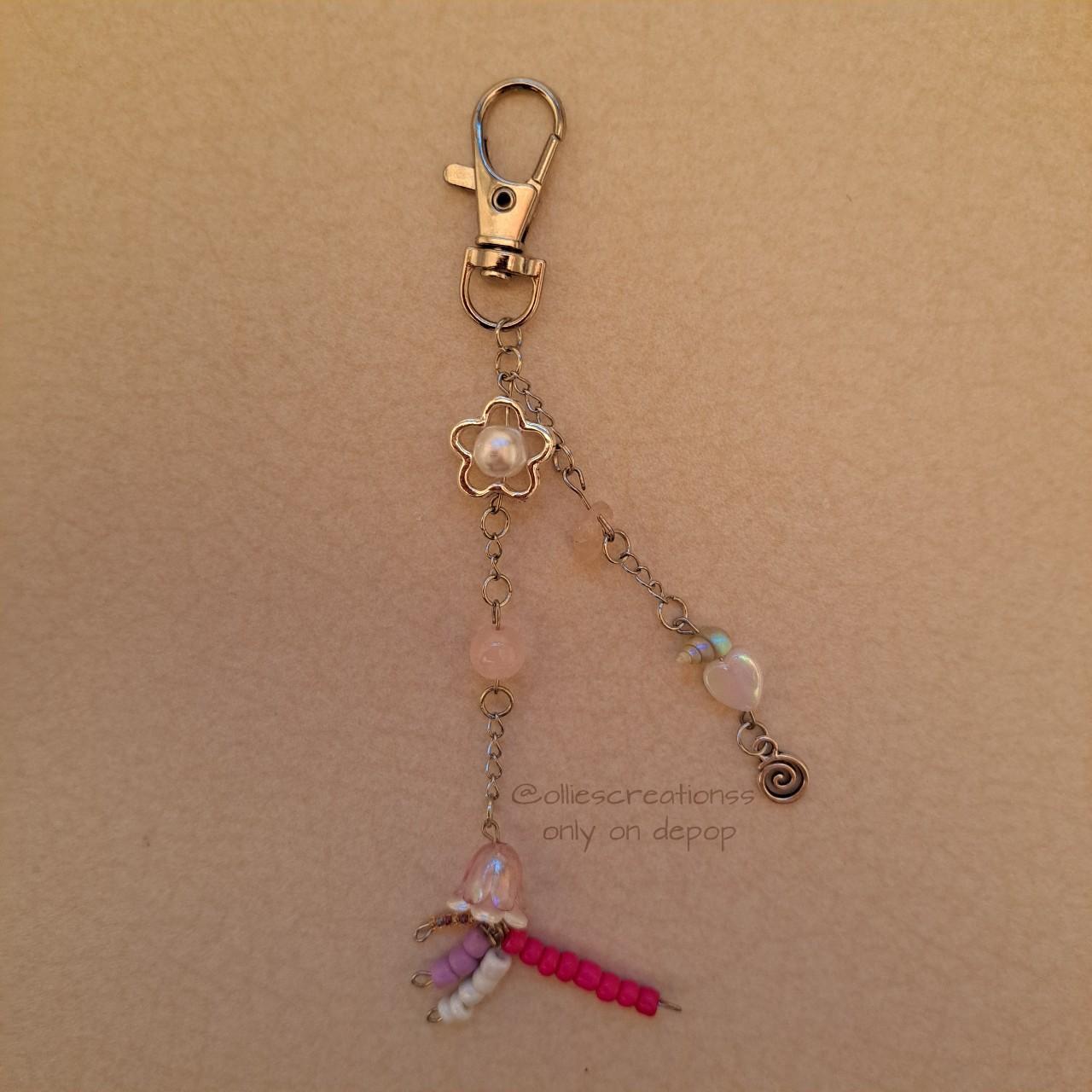 Hand Made Pink Jellyfish Keychain (Can be purchased... - Depop