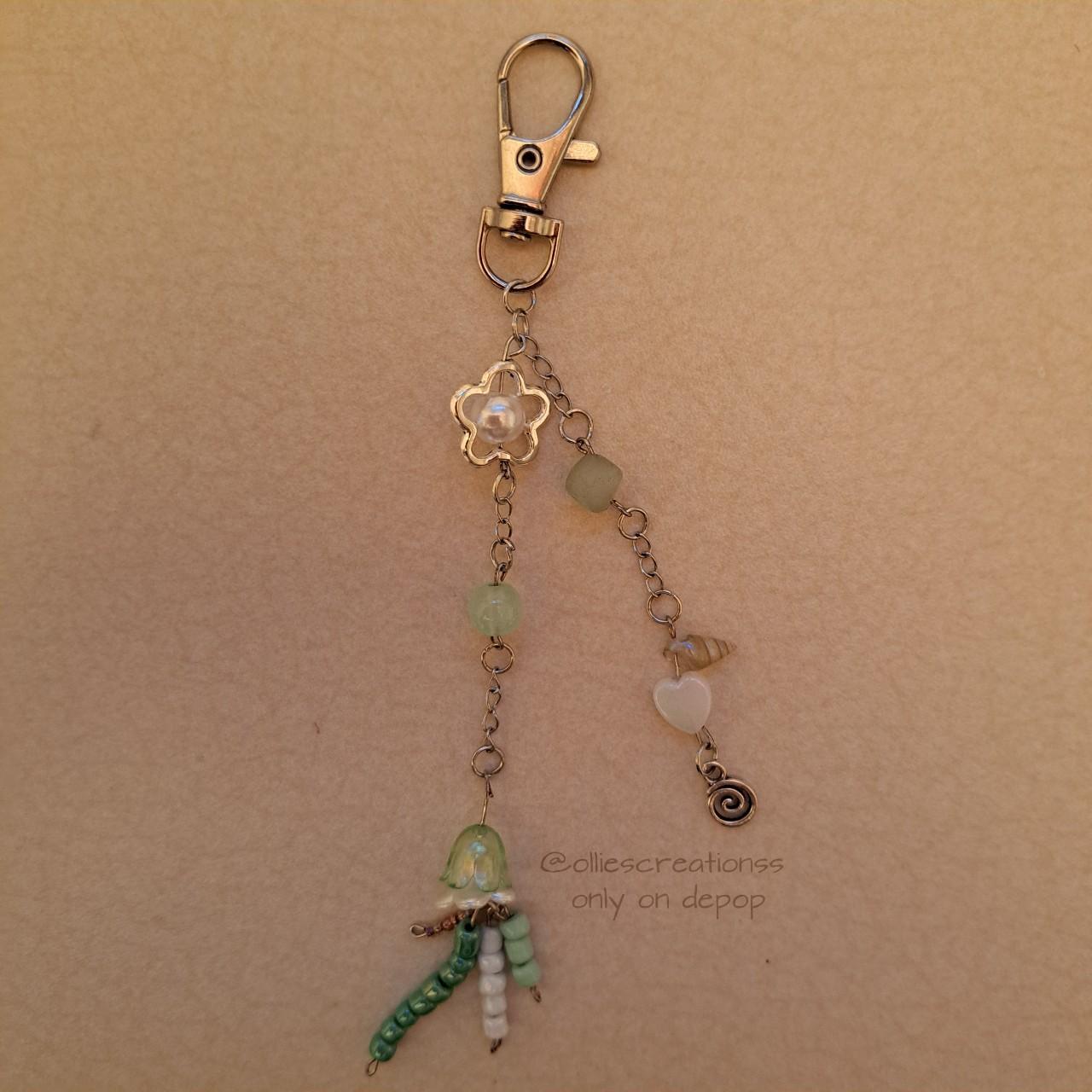 Hand Made Green Jellyfish Keychain (Can be... - Depop