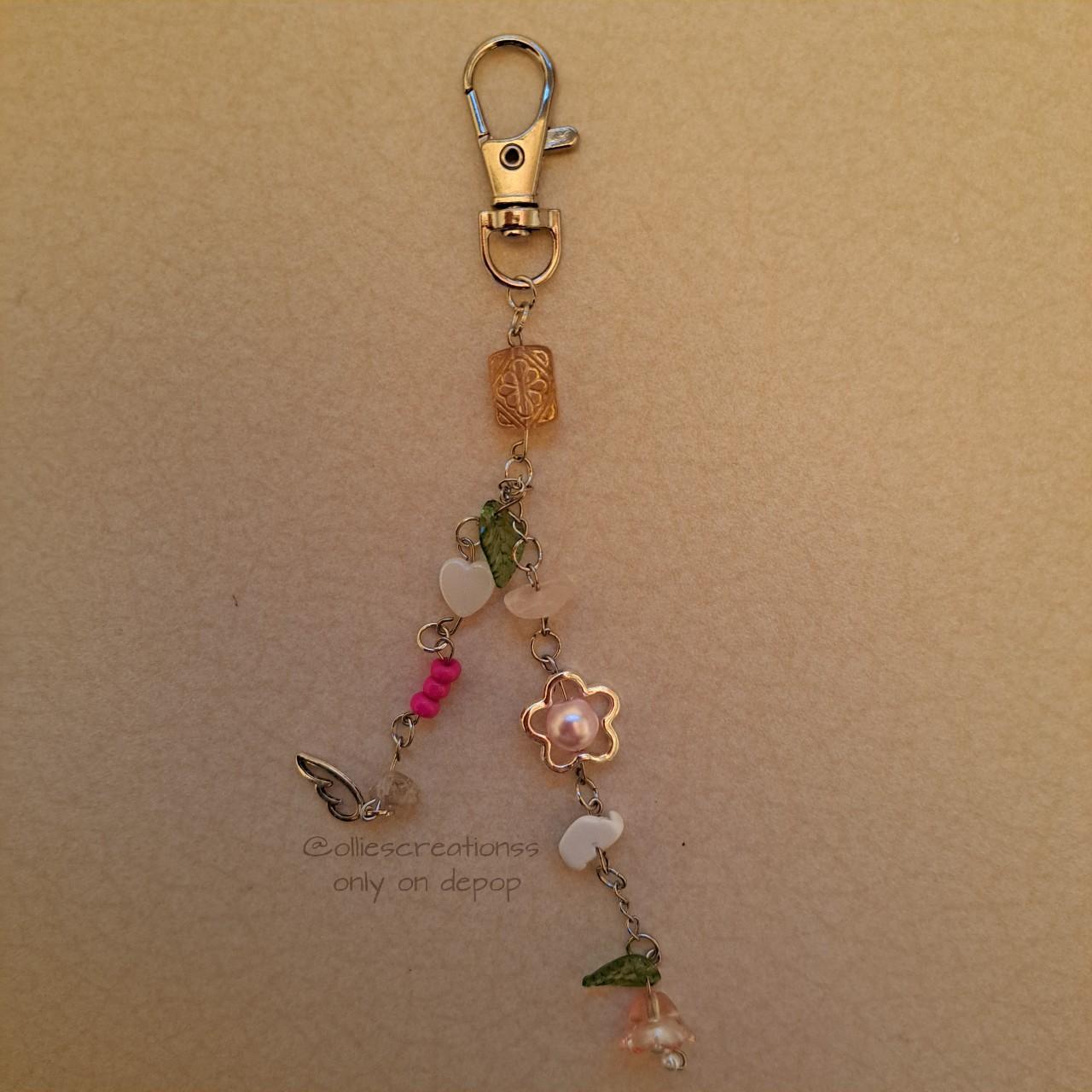 Hand Made Pink 'Bluebell' Keychain (Can be... - Depop