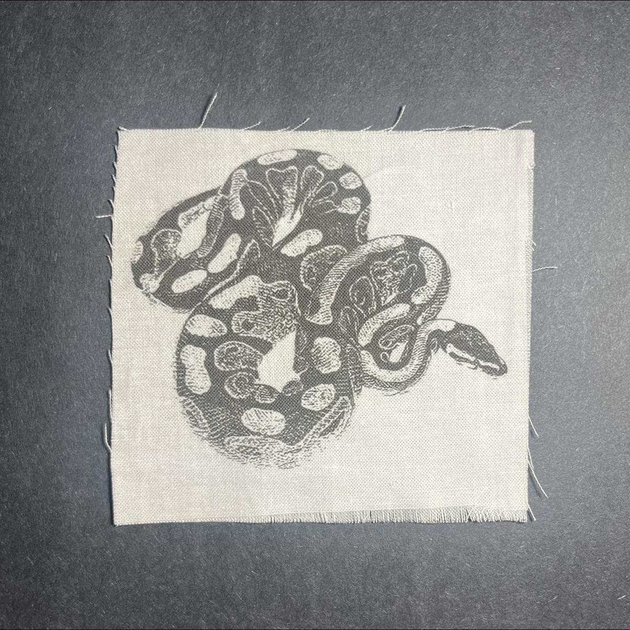 Ball python patch, printed on 100% cotton 3.75x3.5... - Depop
