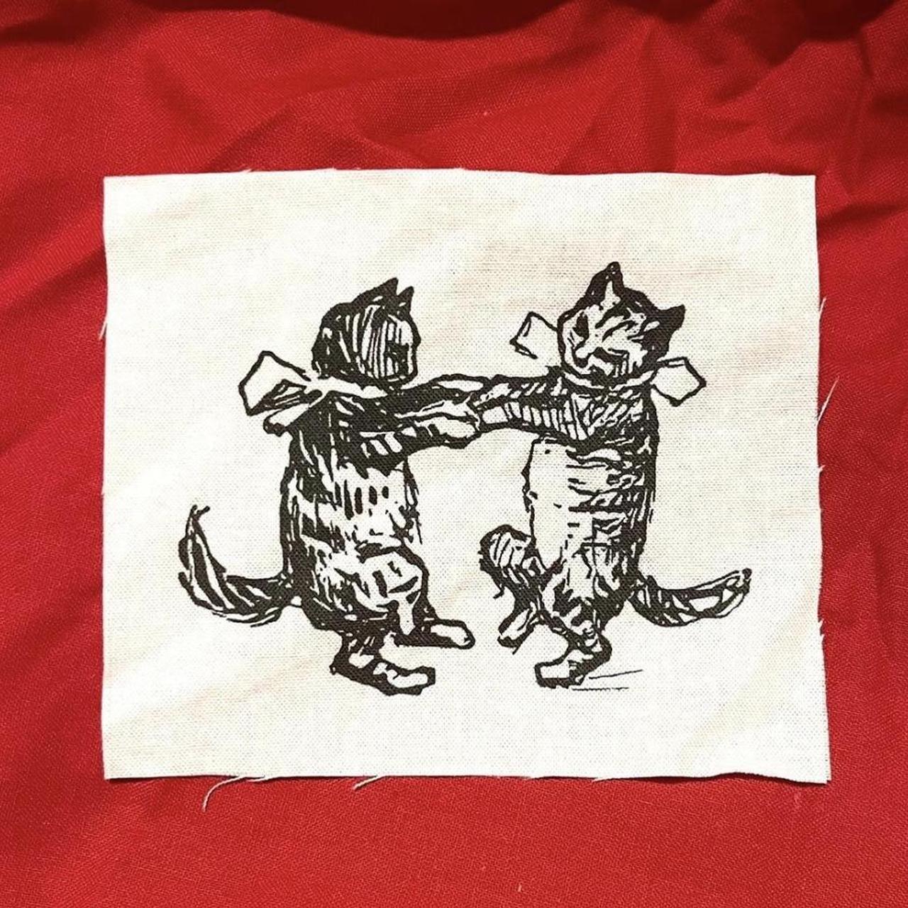 MADE TO ORDER Vintage dancing cats patch, printed... - Depop