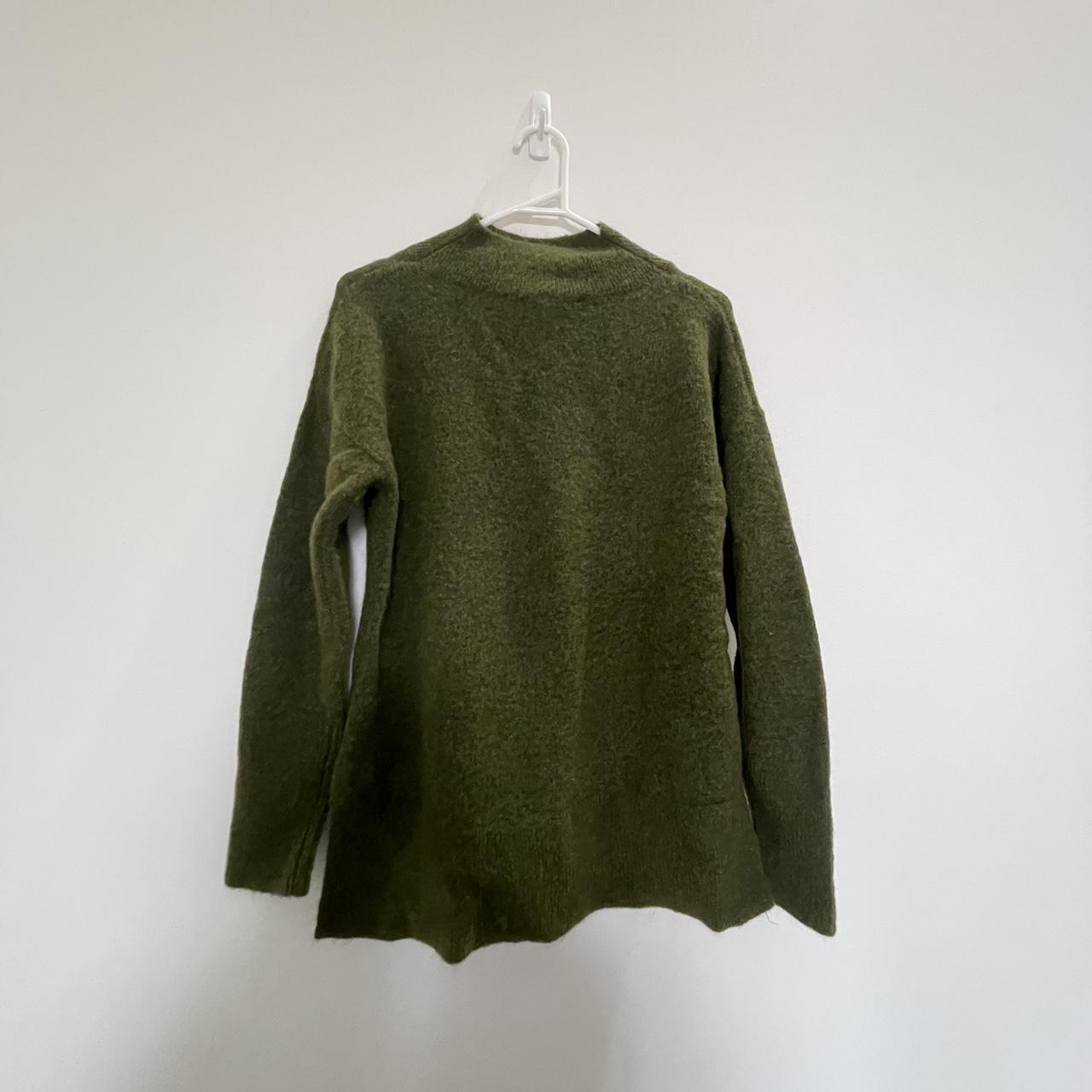 Witchery olive green jumper wool blend with 20%... - Depop