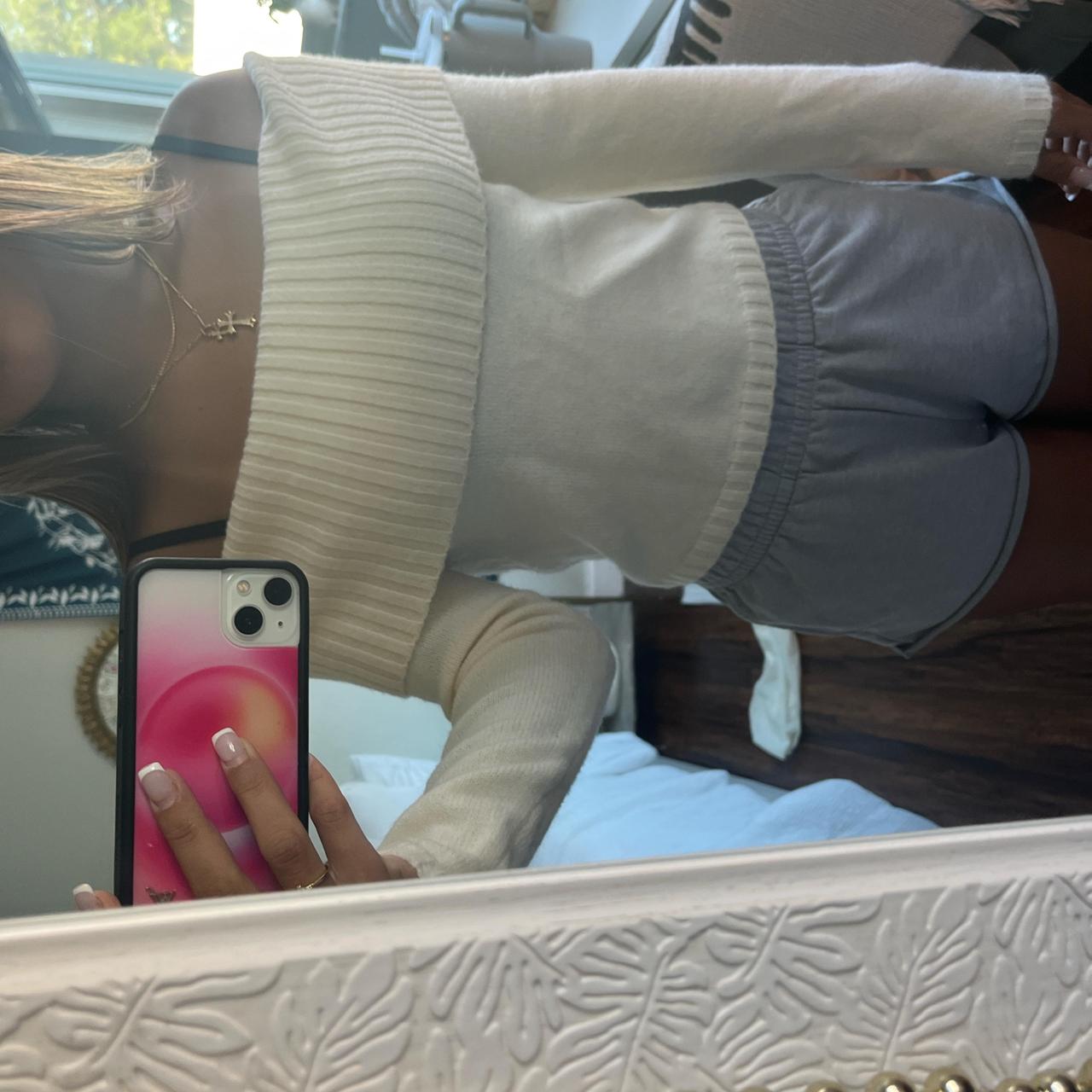 fold over cream long sleeve from edikted never worn... - Depop