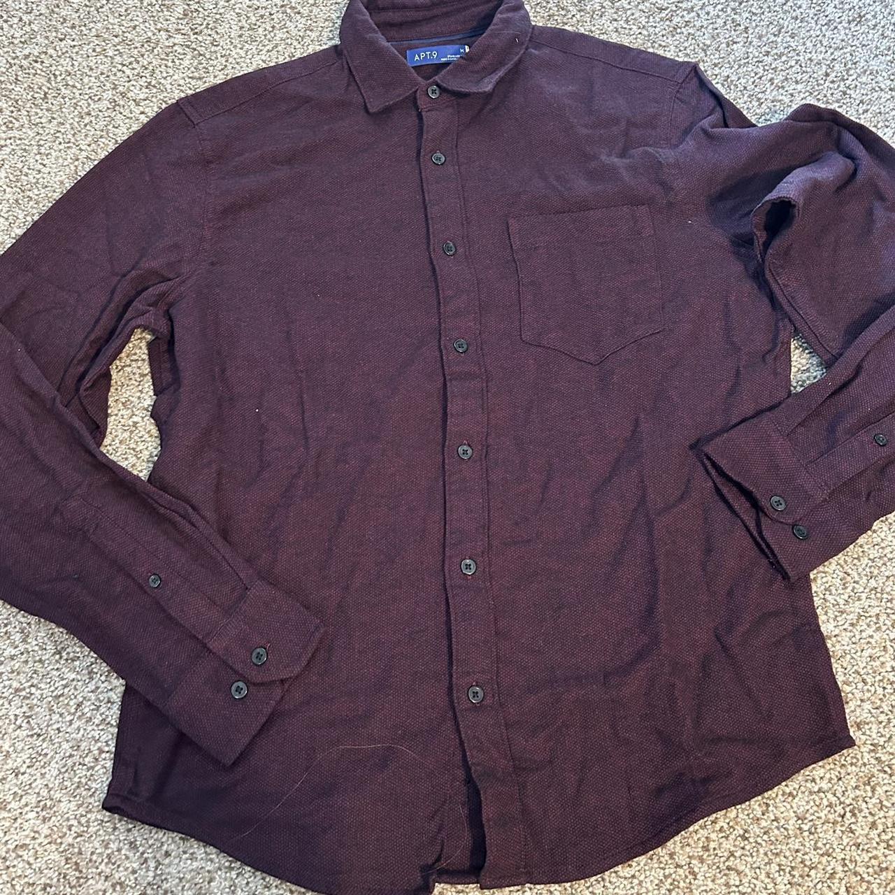 Apt 9 maroon button down. Size medium #Apt9 - Depop