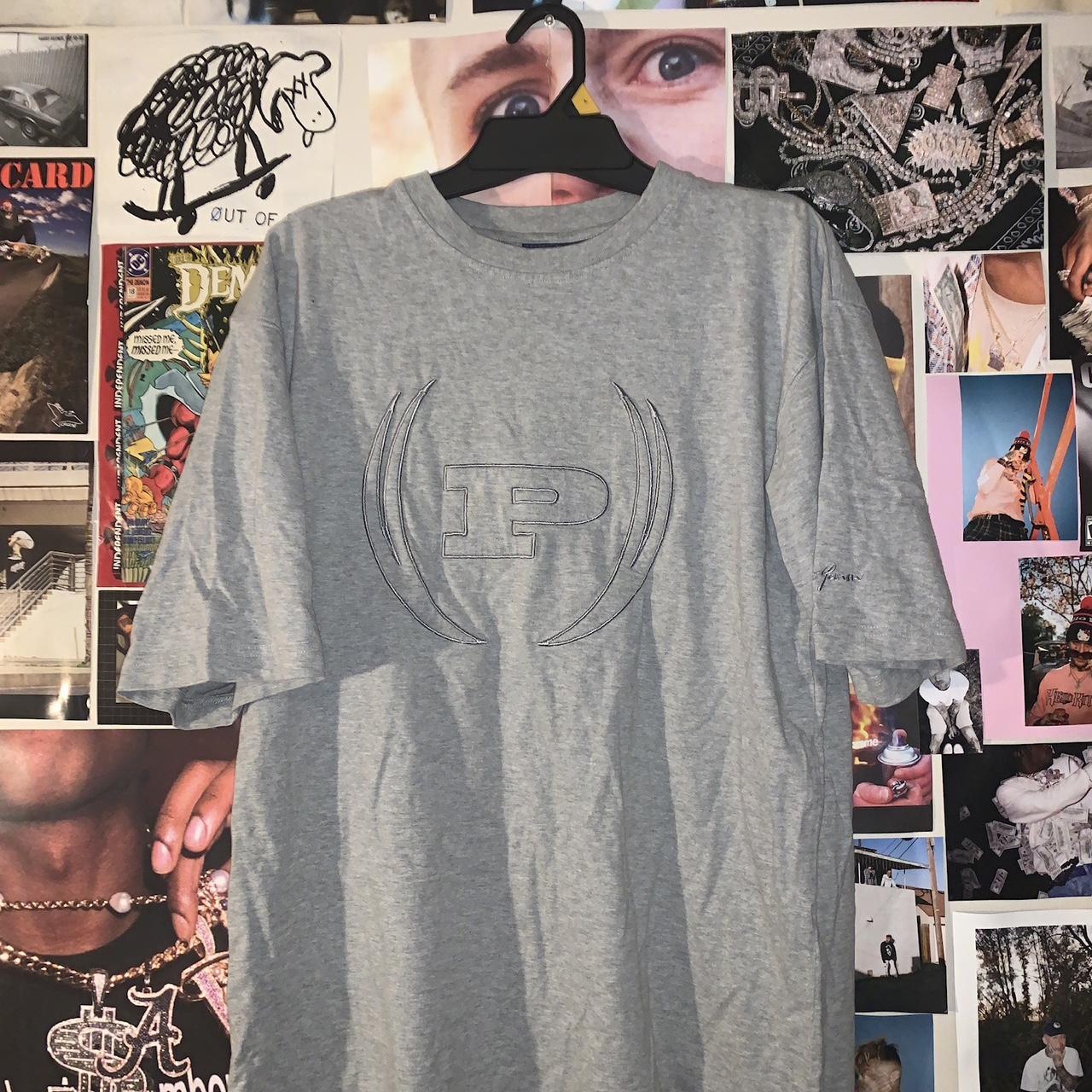 PHATFARM vintage early 2000s basic grey tee with... | Depop