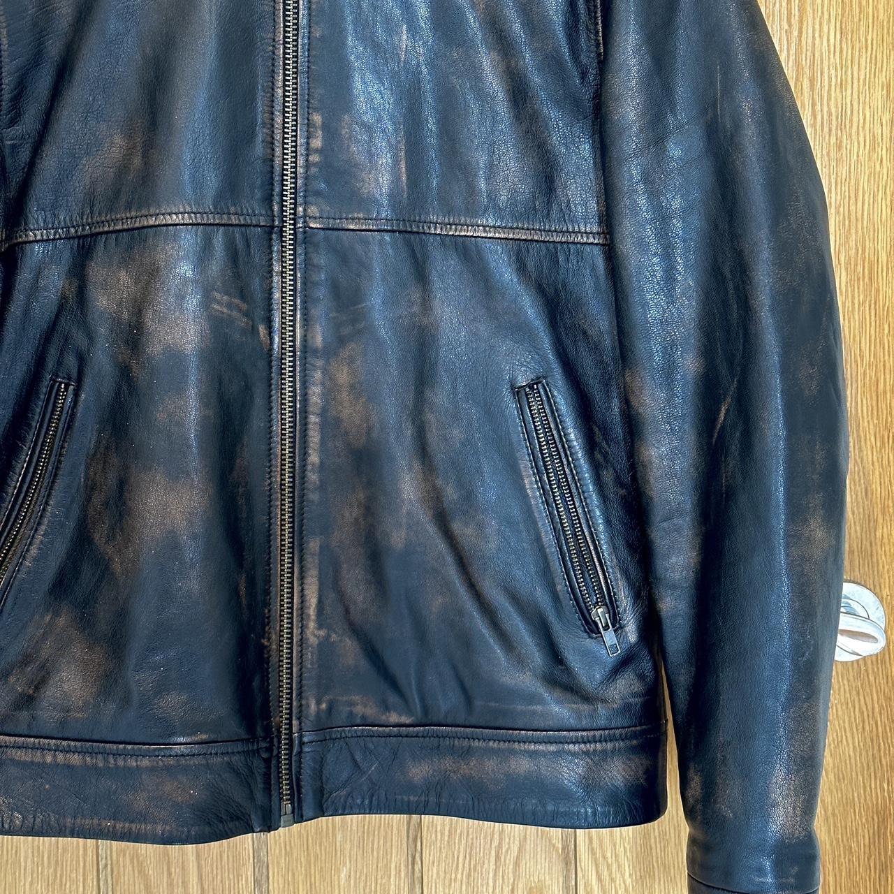 Genuine Leather Jacket with borg lining Worn... - Depop