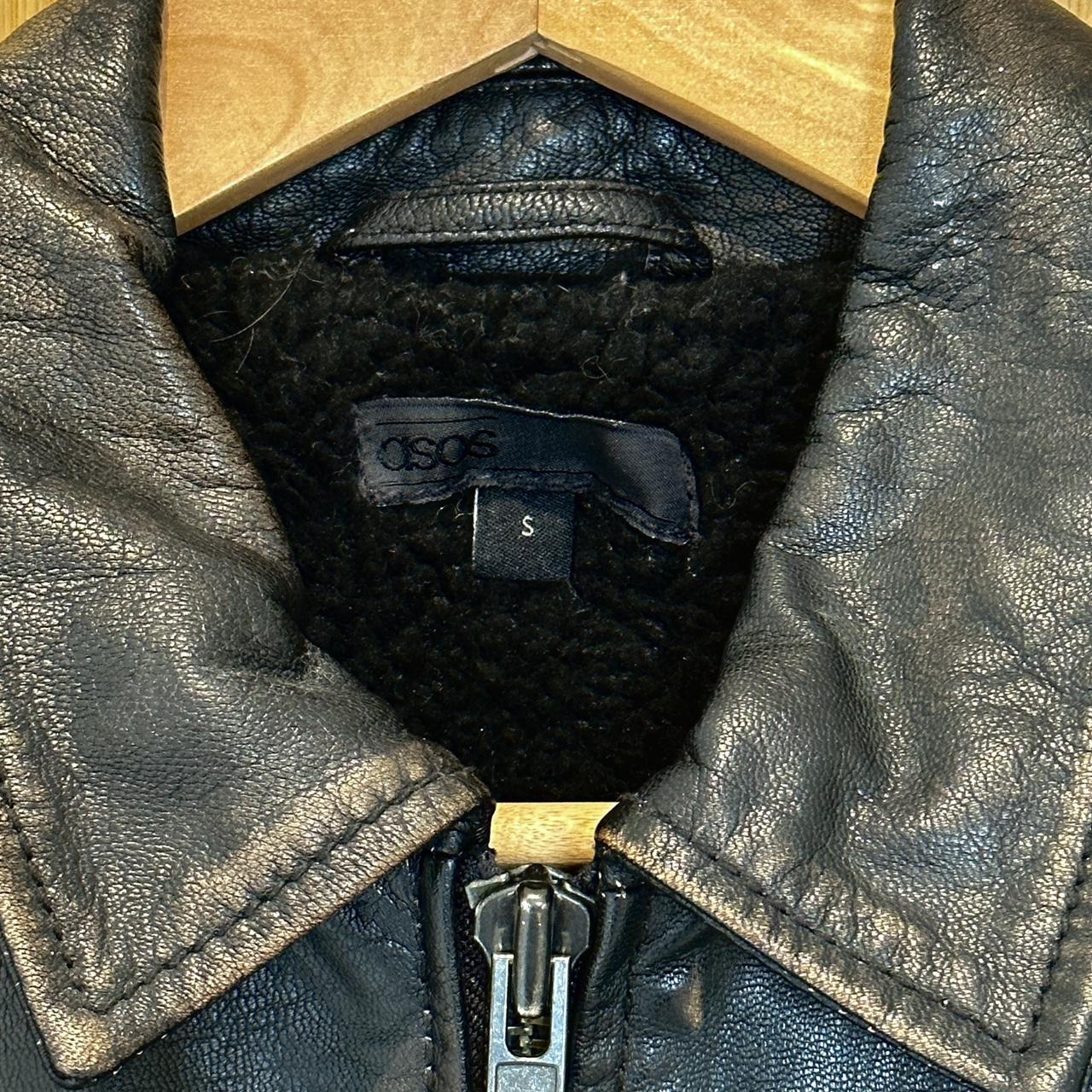 Genuine Leather Jacket with borg lining Worn... - Depop