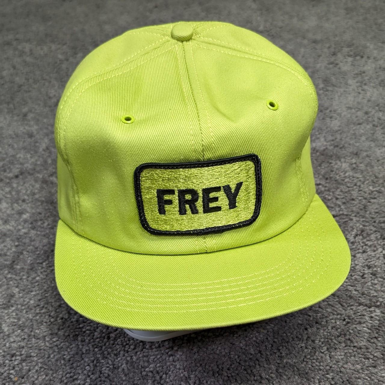 Vintage lime green FREY patch trucker hat This USA... | Depop