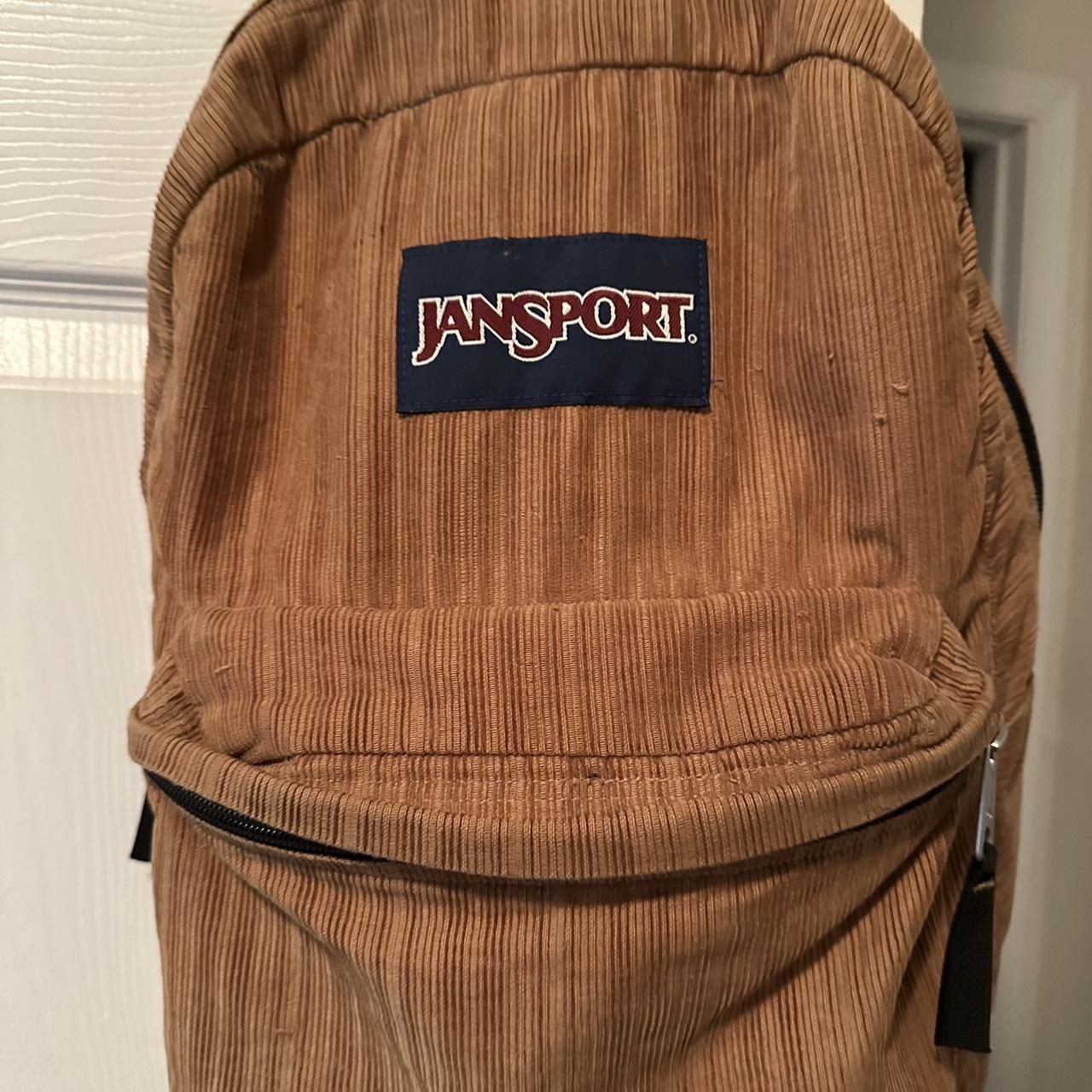 Jansport Corduroy Backpack Heavily used with... - Depop