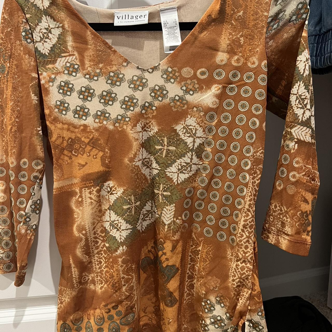 Cute orange boho top size small! - Depop