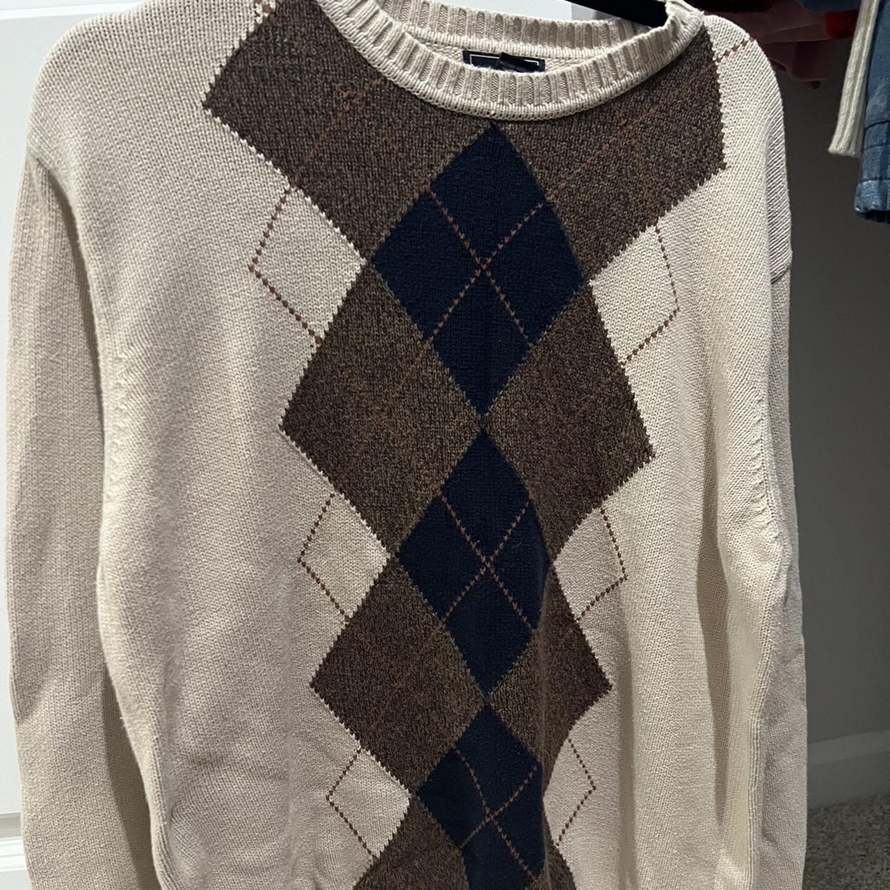 Cute argyle print grandpa sweater! From dockers size... - Depop
