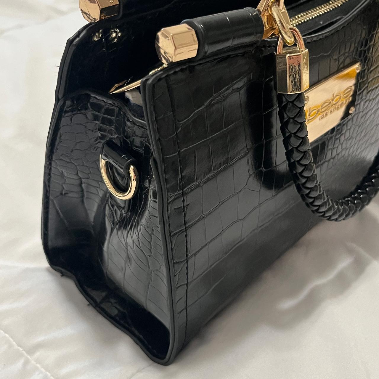 Bebe Black Croc Mini Purse - Depop