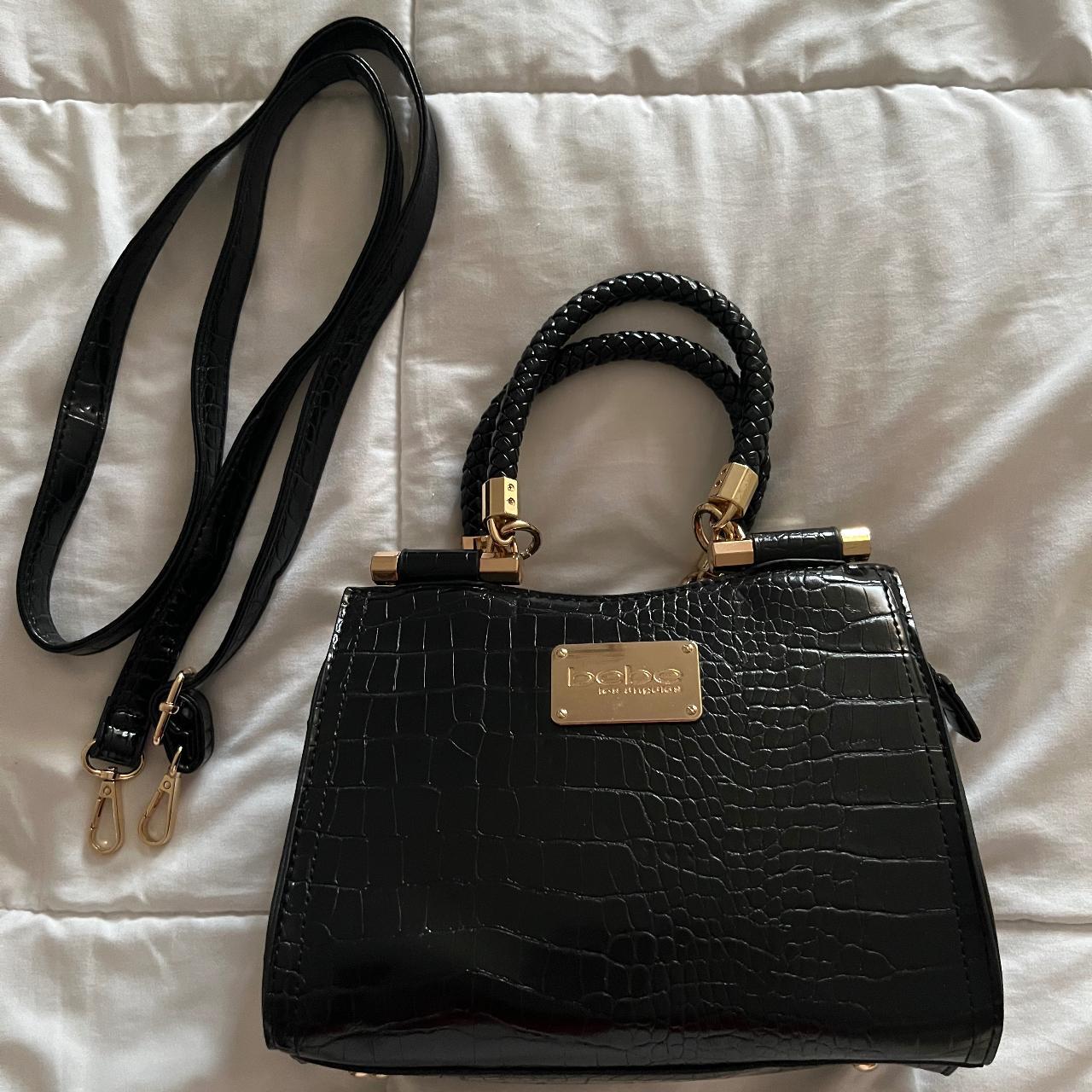 Bebe Black Croc Mini Purse - Depop