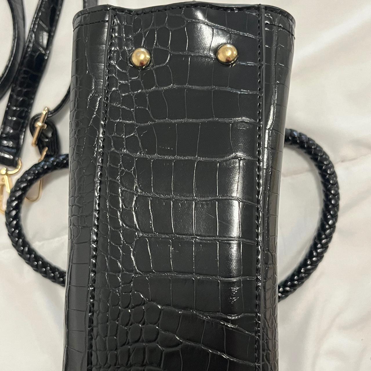 Bebe Black Croc Mini Purse - Depop