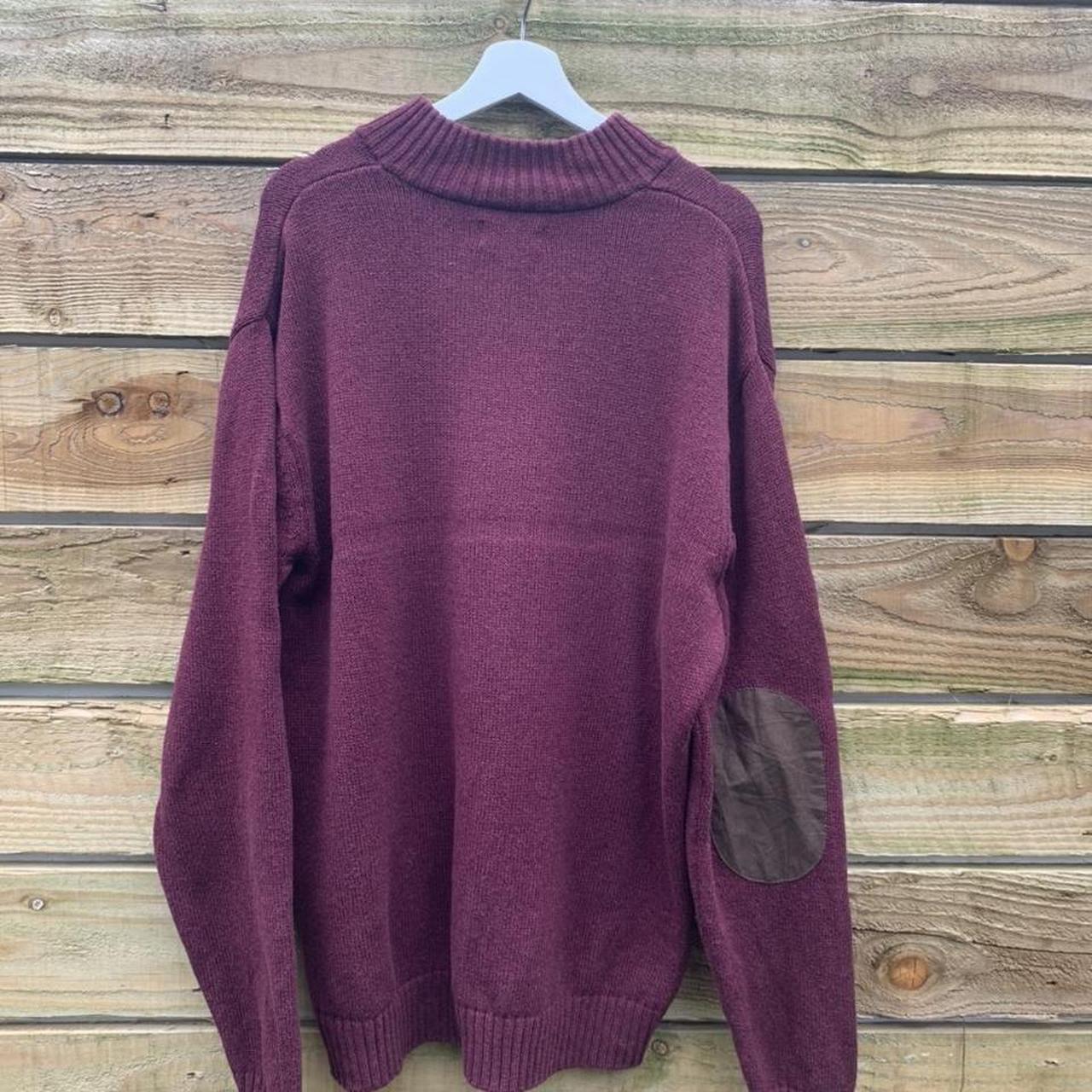 Chaps XXL (25”ptp) button up jumper, burgundy great... - Depop