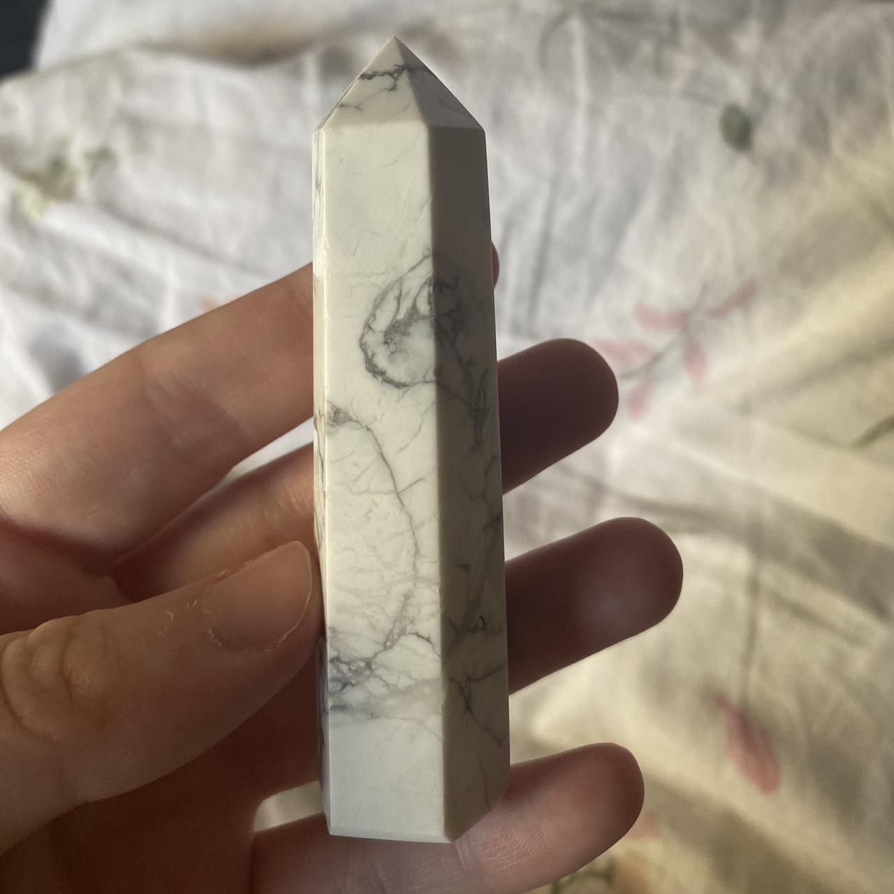 Beautiful white howlite crystal tower #crystals... - Depop
