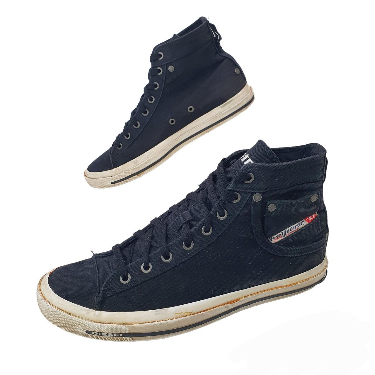 diesel exposure 1 trainers boots size uk 9 black... - Depop