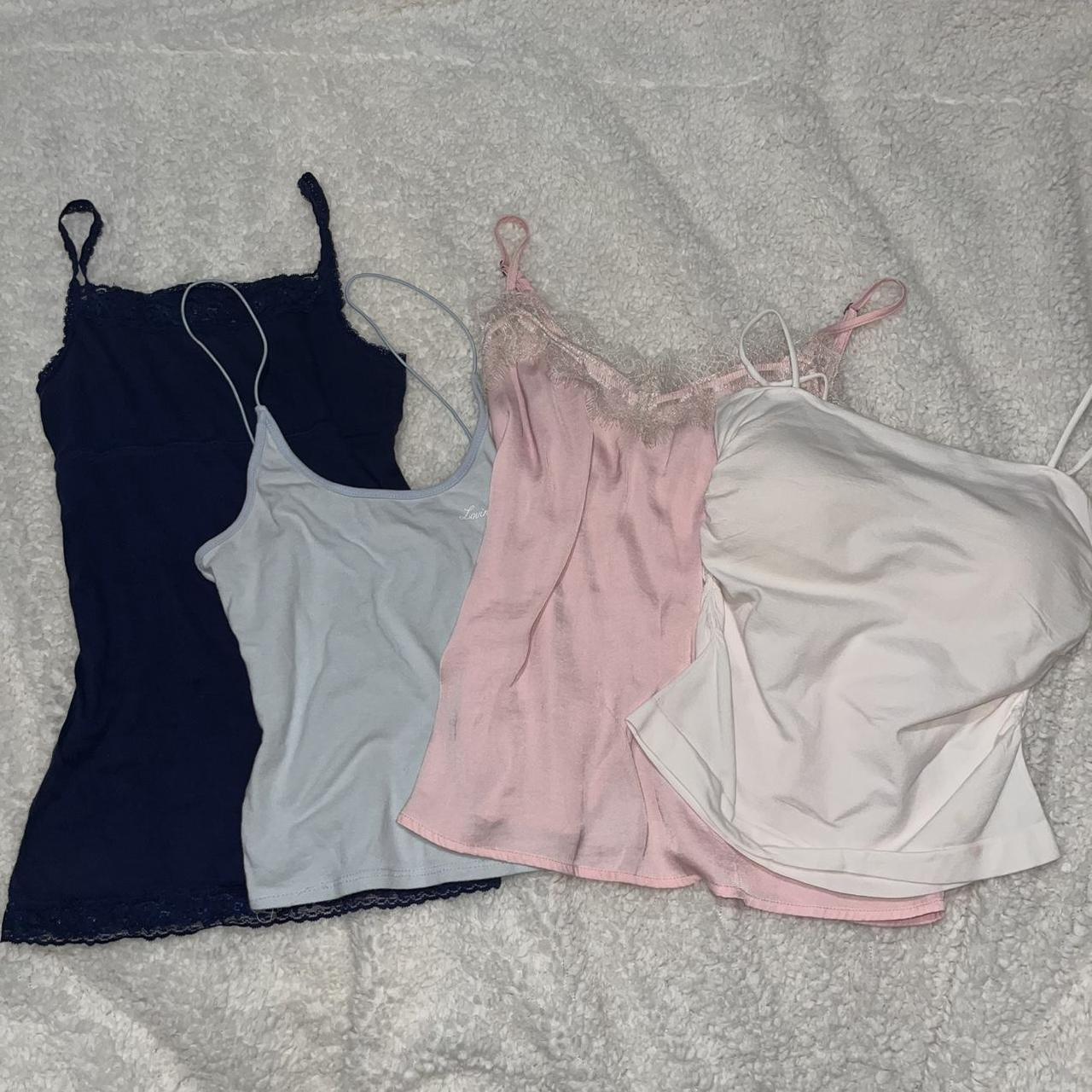 Cute camisole tank tops lace XS S bundle Navy blue... | Depop