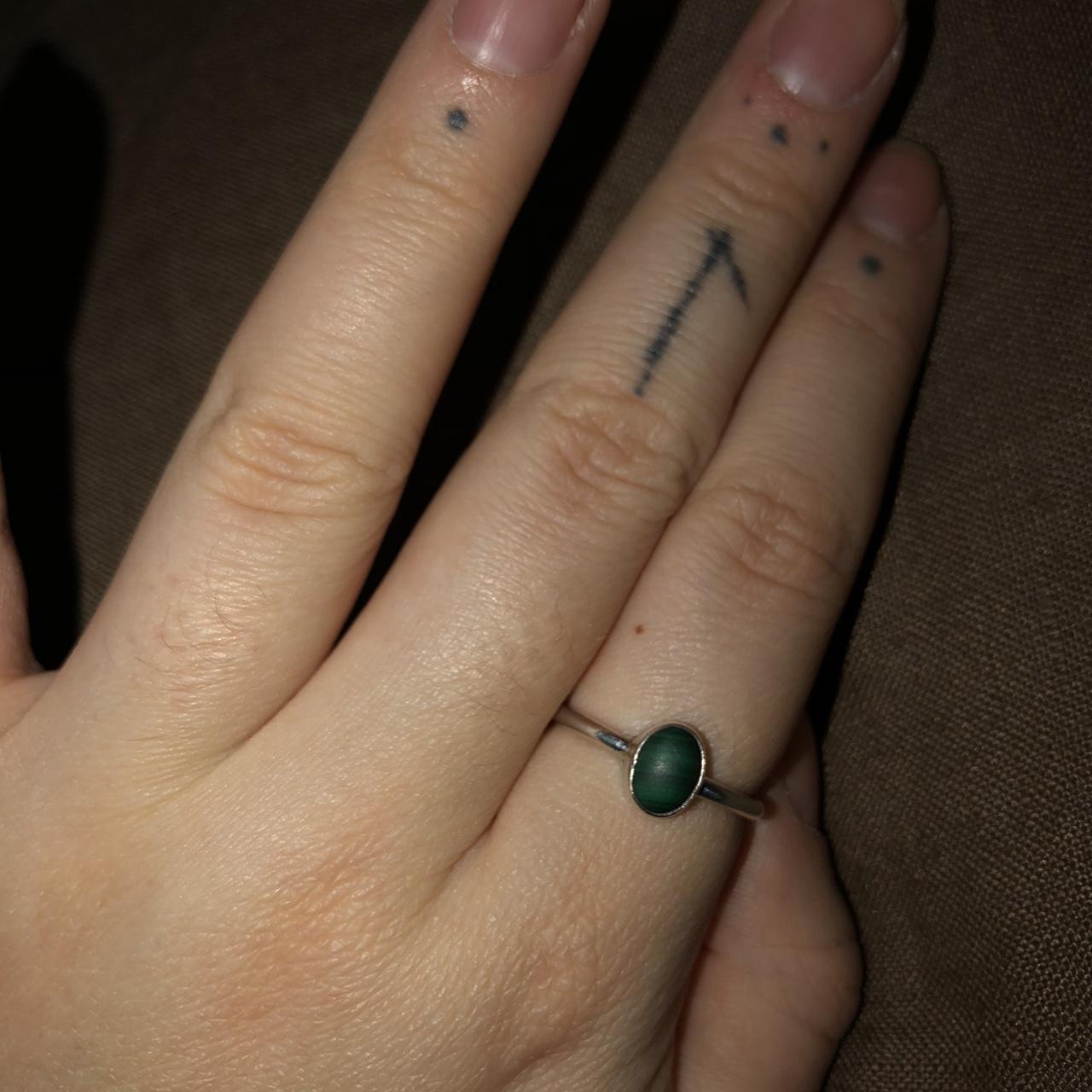 Malachite Stacker Ring in sterling silver size... - Depop