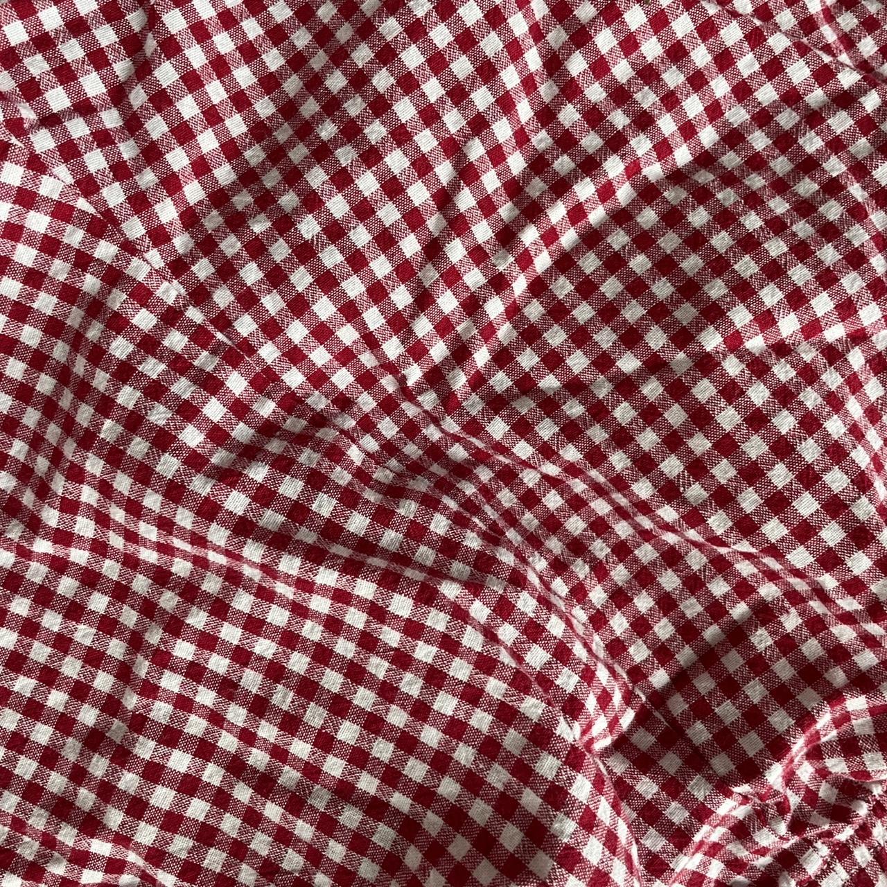 Red and white checkered boxers. No size tag but it... | Depop