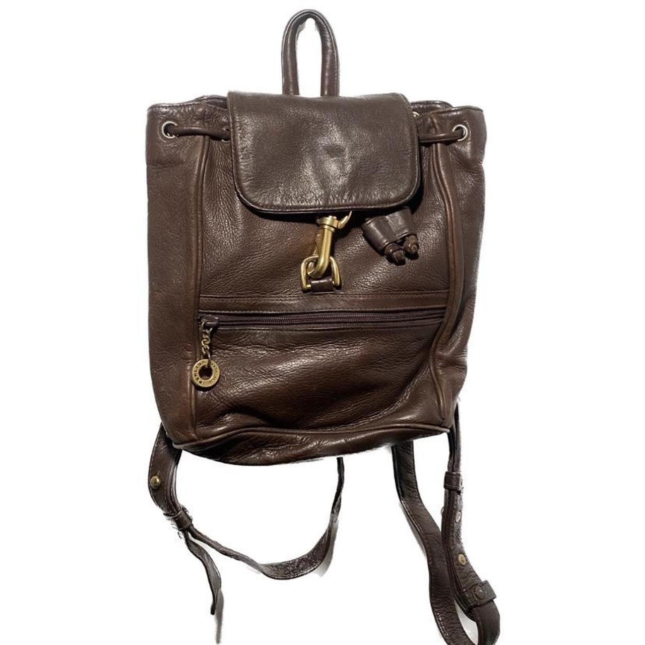 Brown mini backpack with brass hardware 🤎 #purse... - Depop