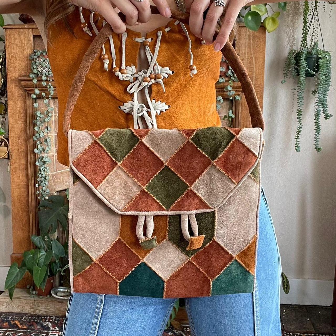 Divine 1960s suede windowpane bag. Such a great... - Depop