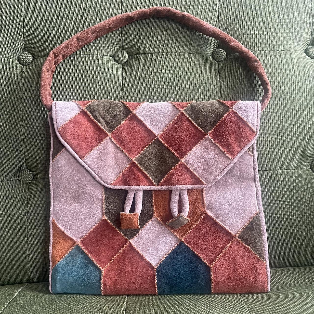 Divine 1960s suede windowpane bag. Such a great... - Depop