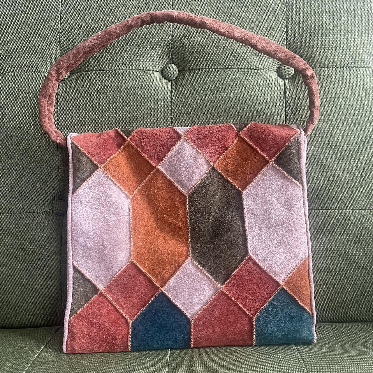Divine 1960s suede windowpane bag. Such a great... - Depop