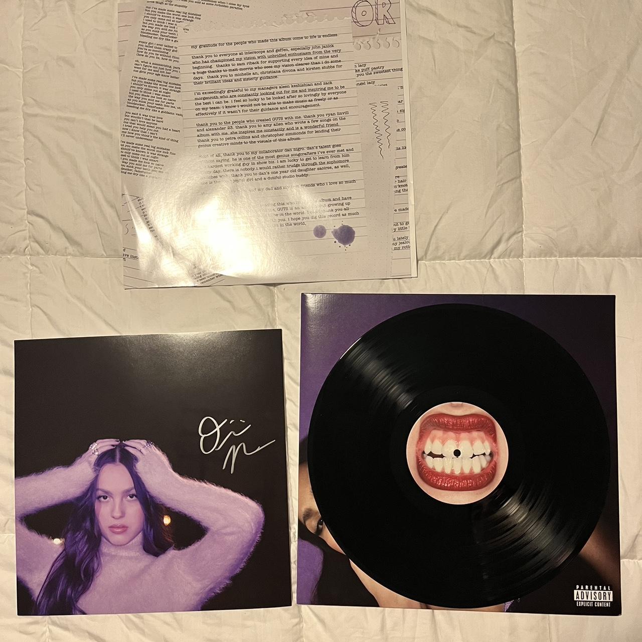 brand new signed olivia rodrigo GUTS vinyl! ordered... - Depop
