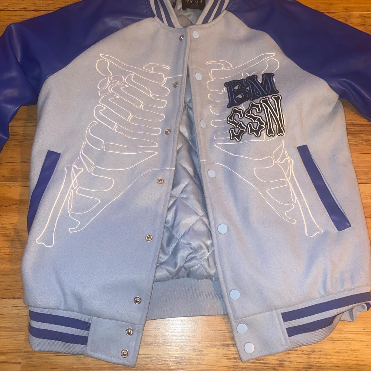 Skeleton varsity jacket - Depop