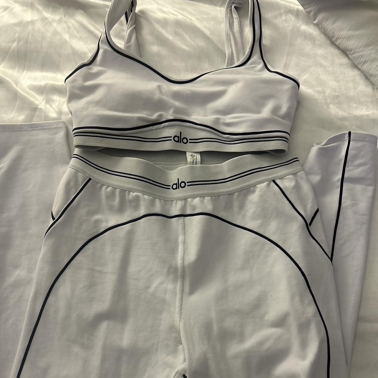 White alo yoga set Bought during Black Friday Worn... | Depop