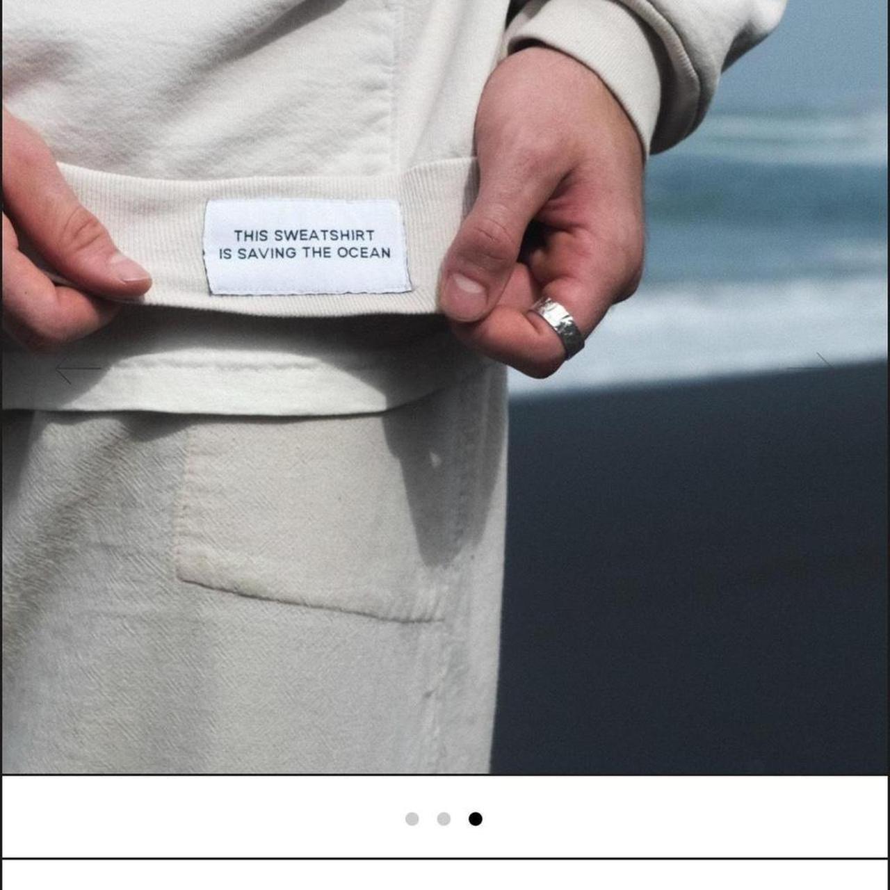 Deep Blue THE FOAM SAVE THE OCEAN HOODIE, off white,... | Depop