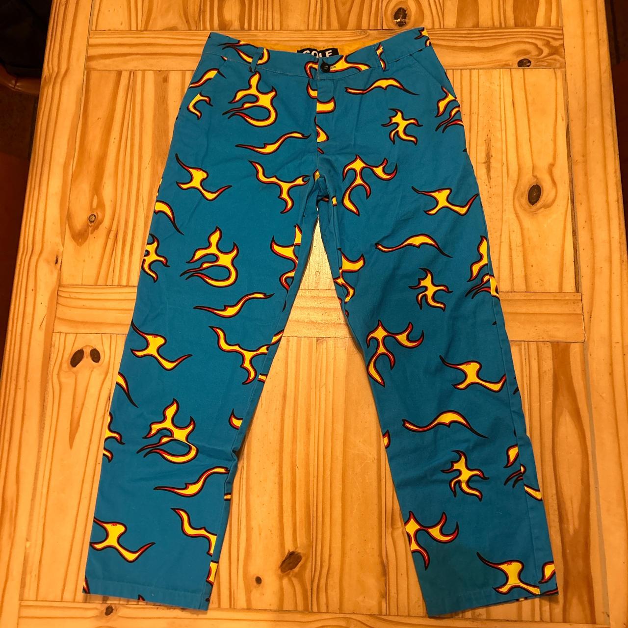 GOLF WANG Tyler the Creator og blue flame pants... | Depop